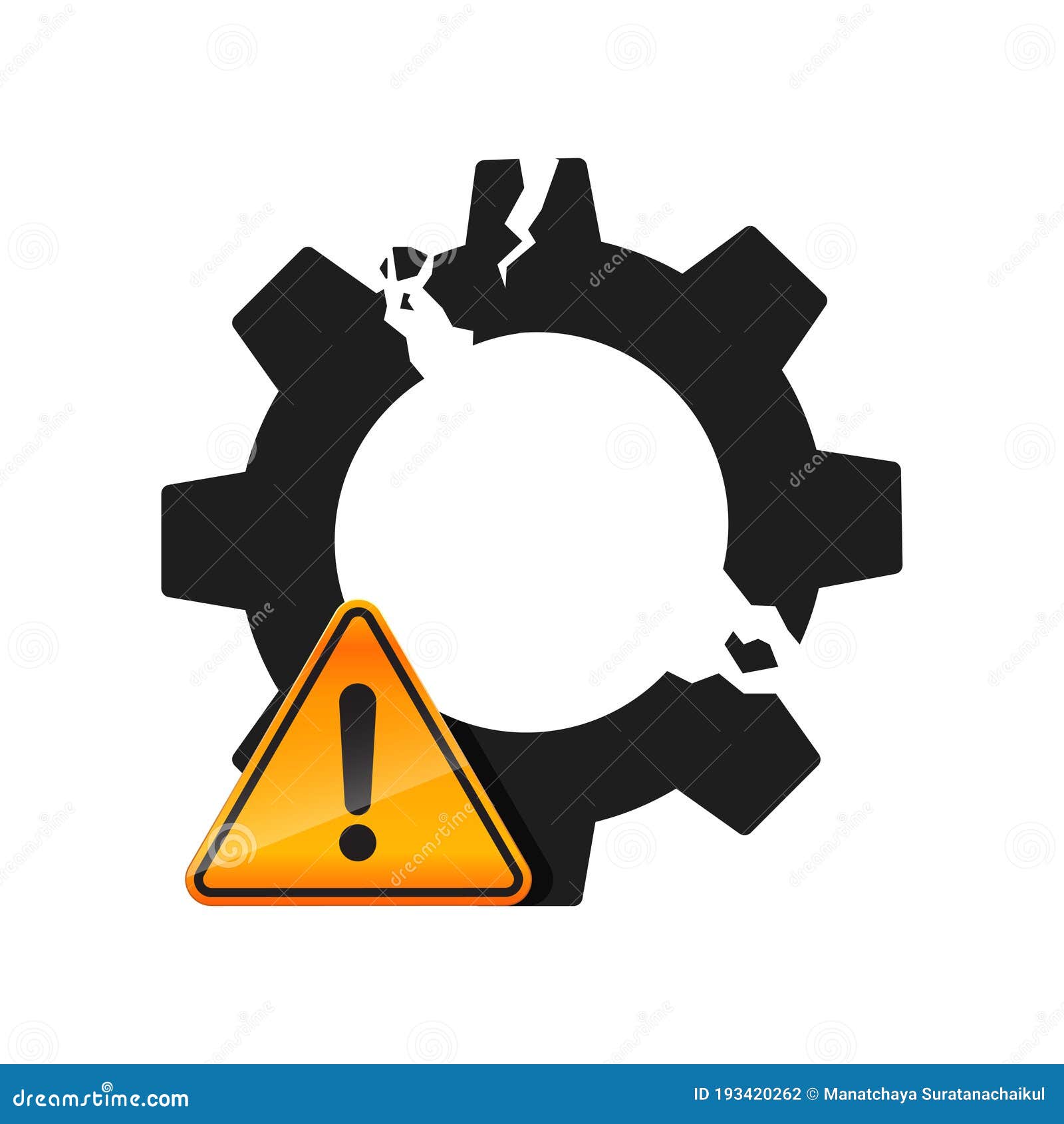 Broken Gear Wheel Cog Body With Zoom Glass. Technical Mechanism ...