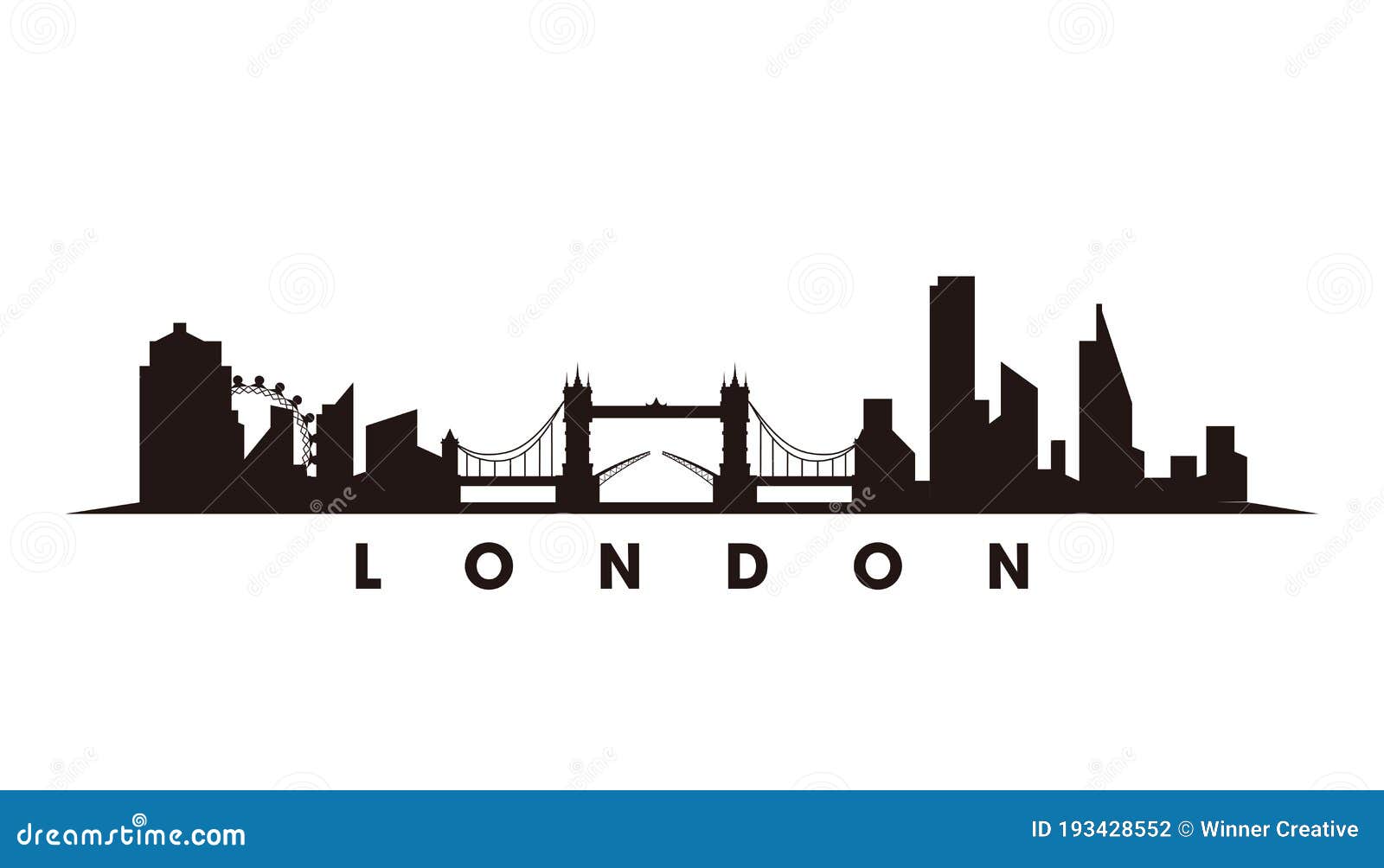 London Skyline and Landmarks Silhouette Vector Stock Vector ...
