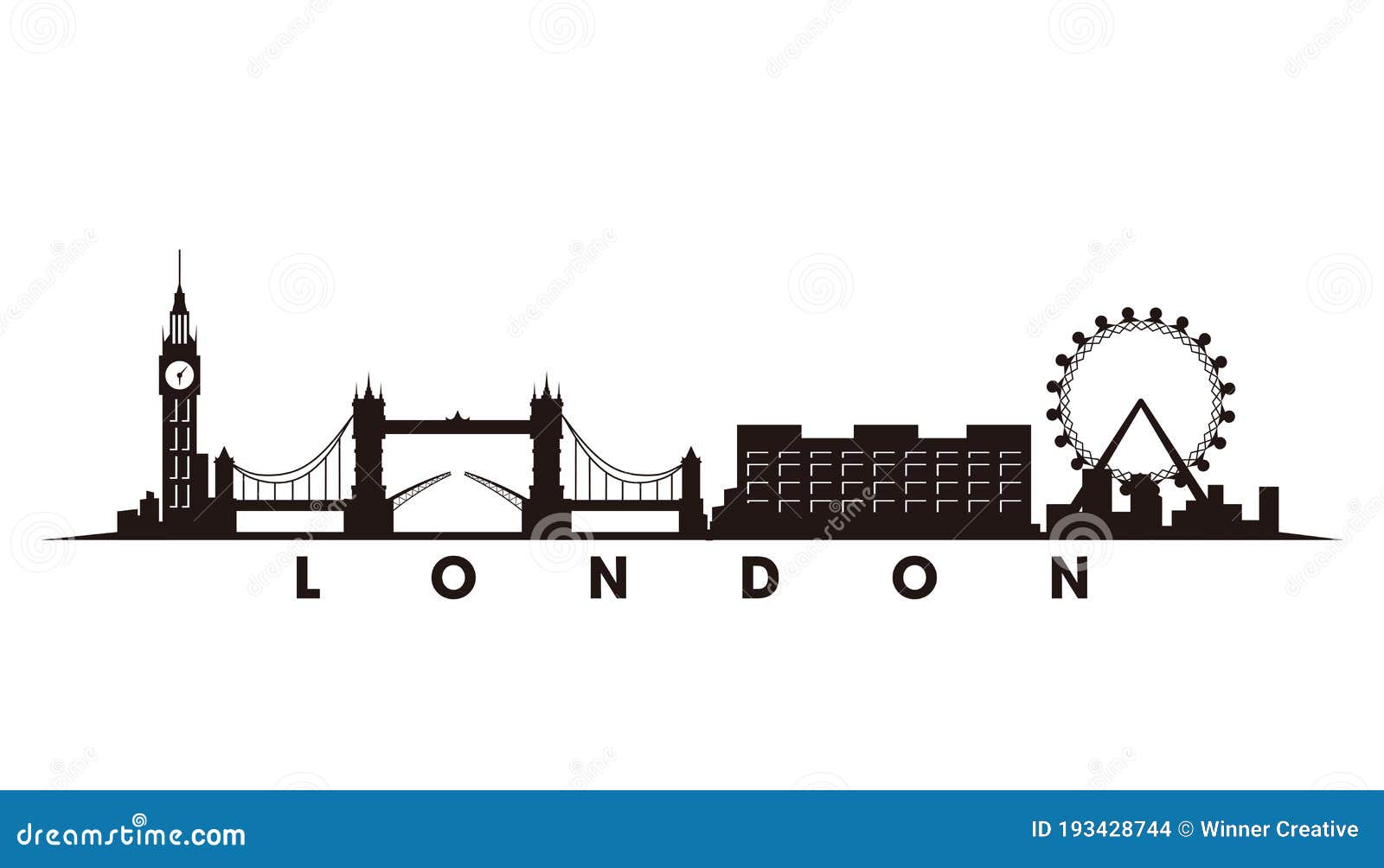 London Skyline and Landmarks Silhouette Vector Stock Vector ...