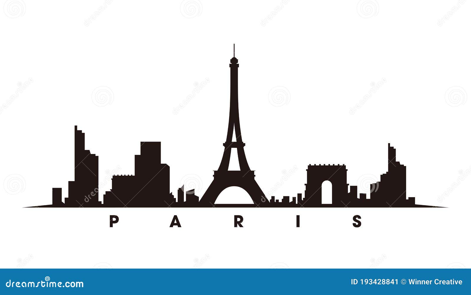 Paris Skyline and Landmarks Silhouette Vector Stock Vector ...