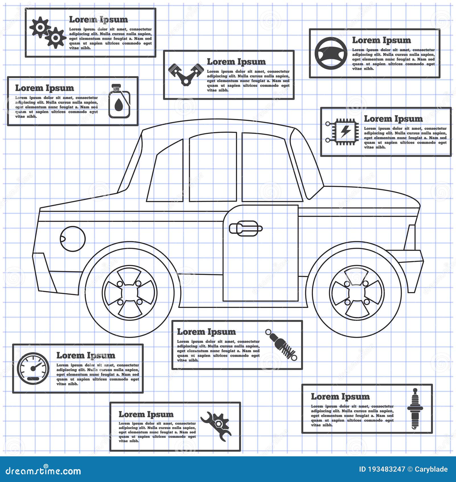 Car Service, Repair, Diagnostic. Stock Vector - Illustration of ...