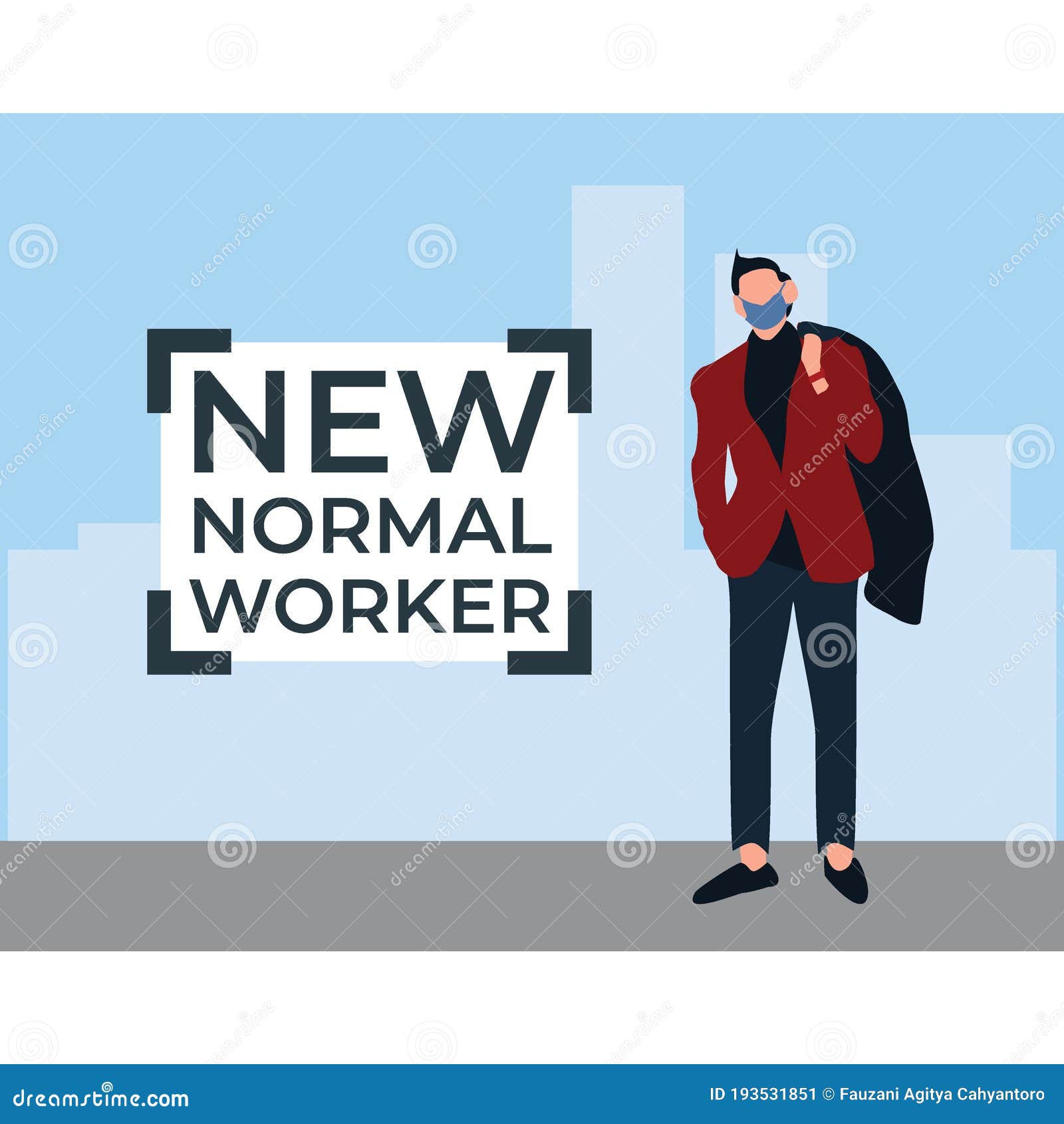 New Normal Worker Wearing Masker - Flat Illustrations Stock Vector ...