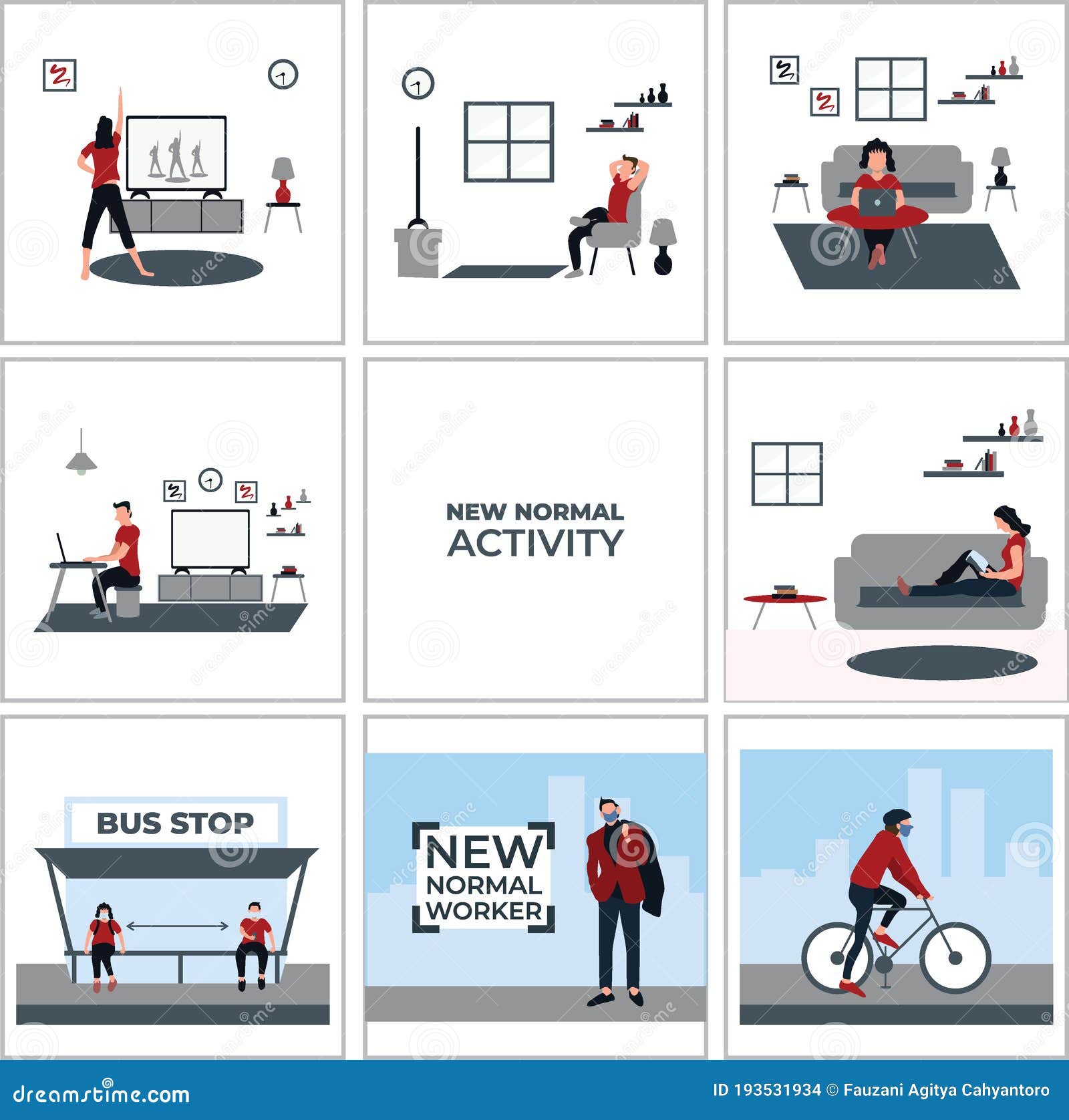 New Normal Worker Wearing Masker Vector Illustration | CartoonDealer ...