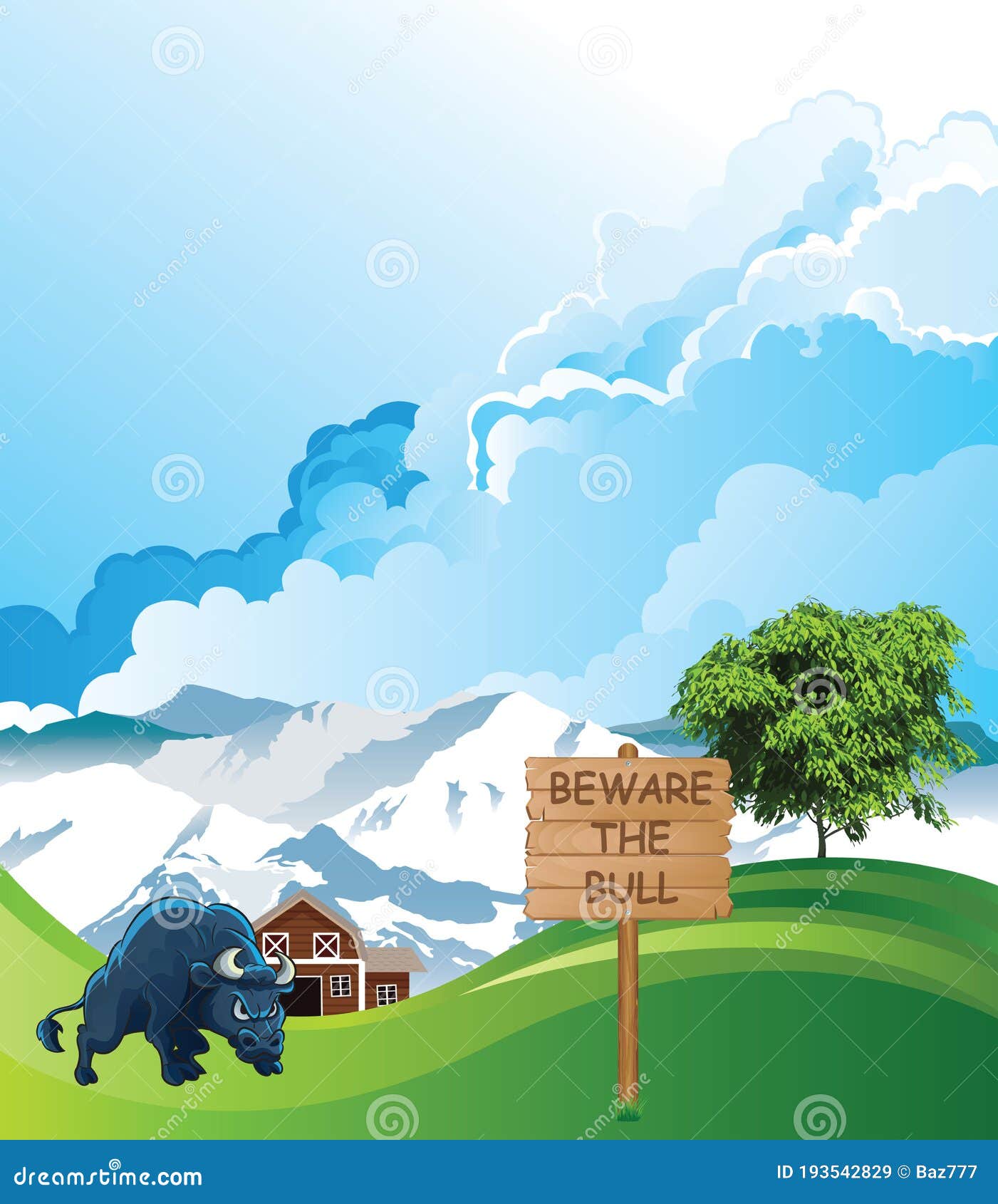 Beware Of The Bull Hazard Sign Icon Of 3 Types Color, Black And White ...