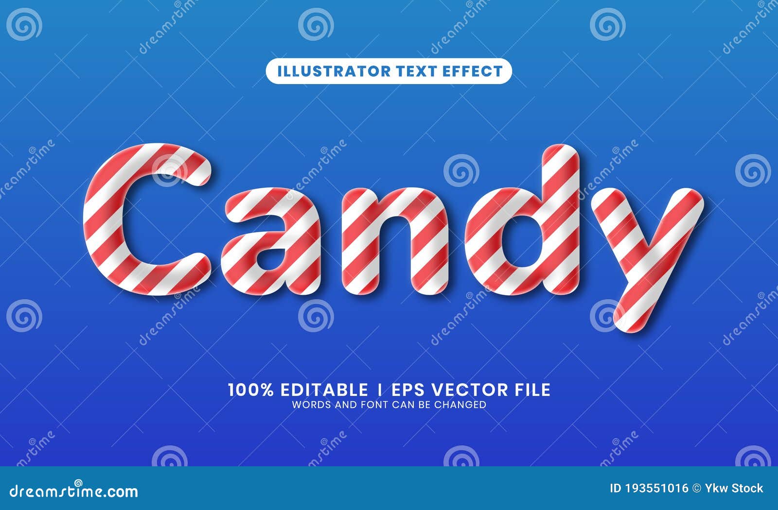 Editable 3D Candy Text Effect. Stock Vector - Illustration of gradient ...