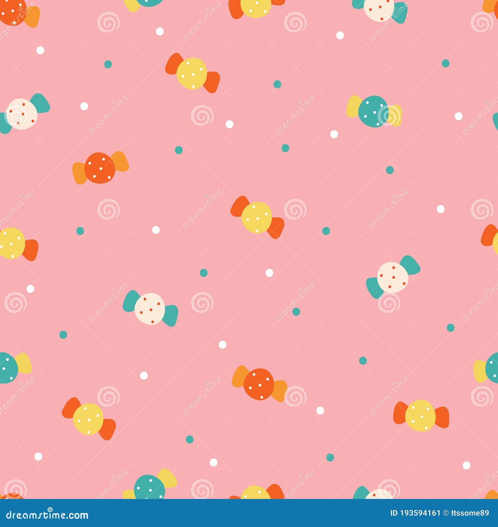 Seamless Pattern with Cartoon Candy. for Fabric Print, Textile, Gift ...
