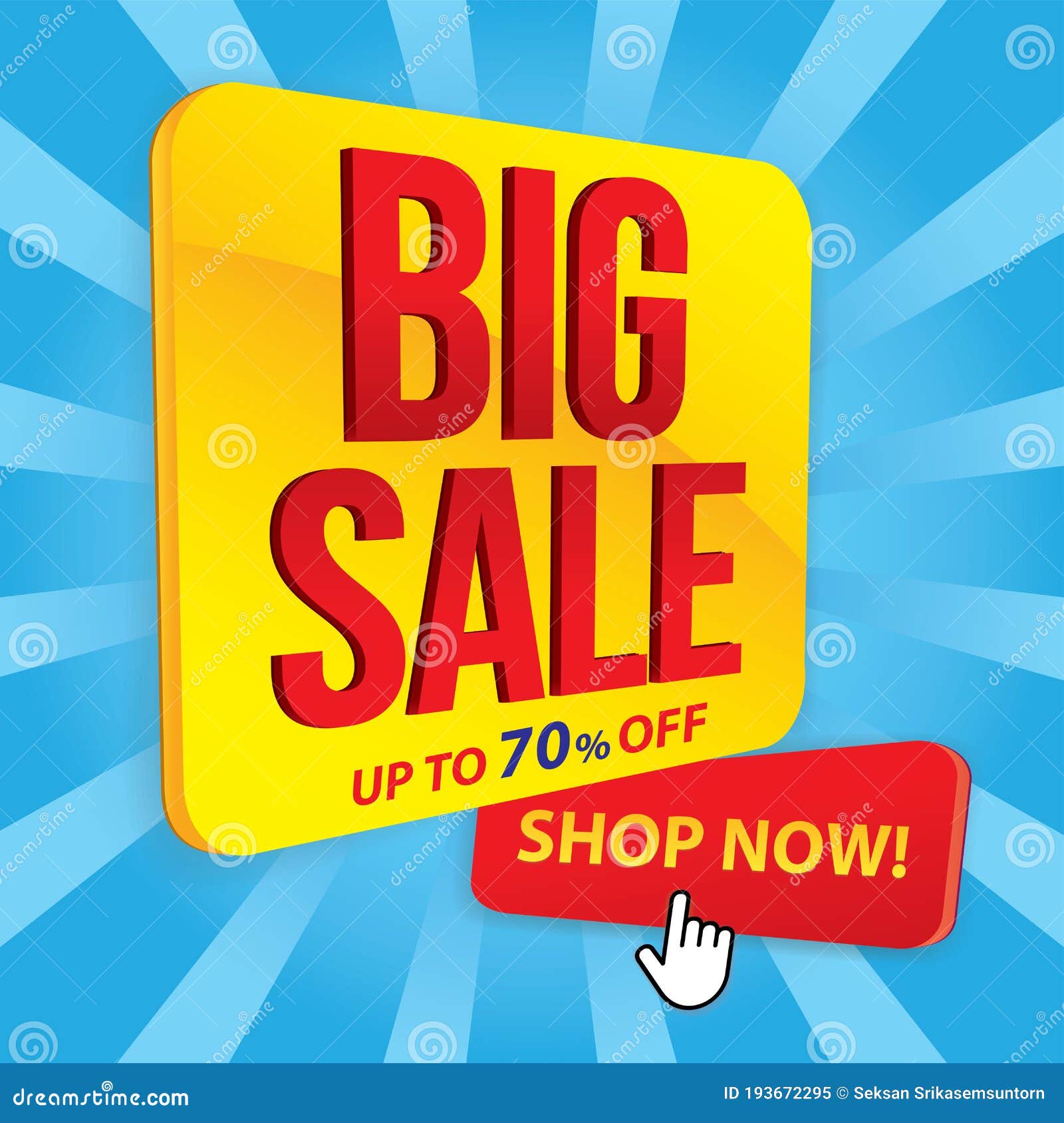 Big Sale Banner in Flat Design, Background Stock Vector - Illustration ...