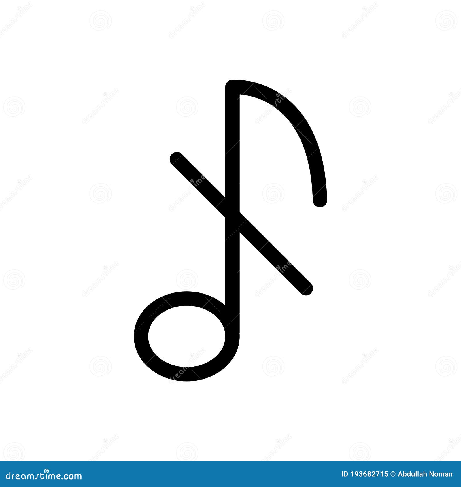 Silent icon music stock vector. Illustration of abstract - 193682715