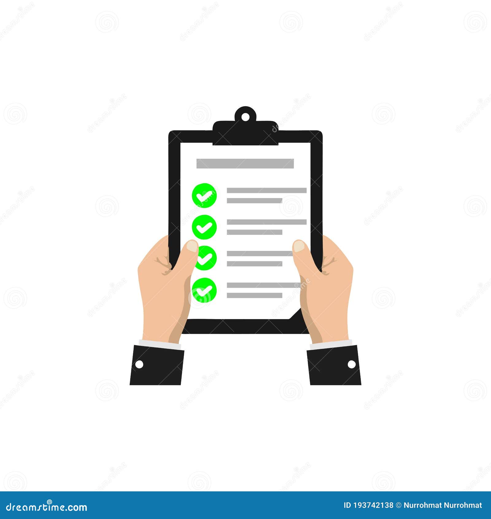 Businessman Holding Checklist and Pencil. Stock Vector - Illustration ...