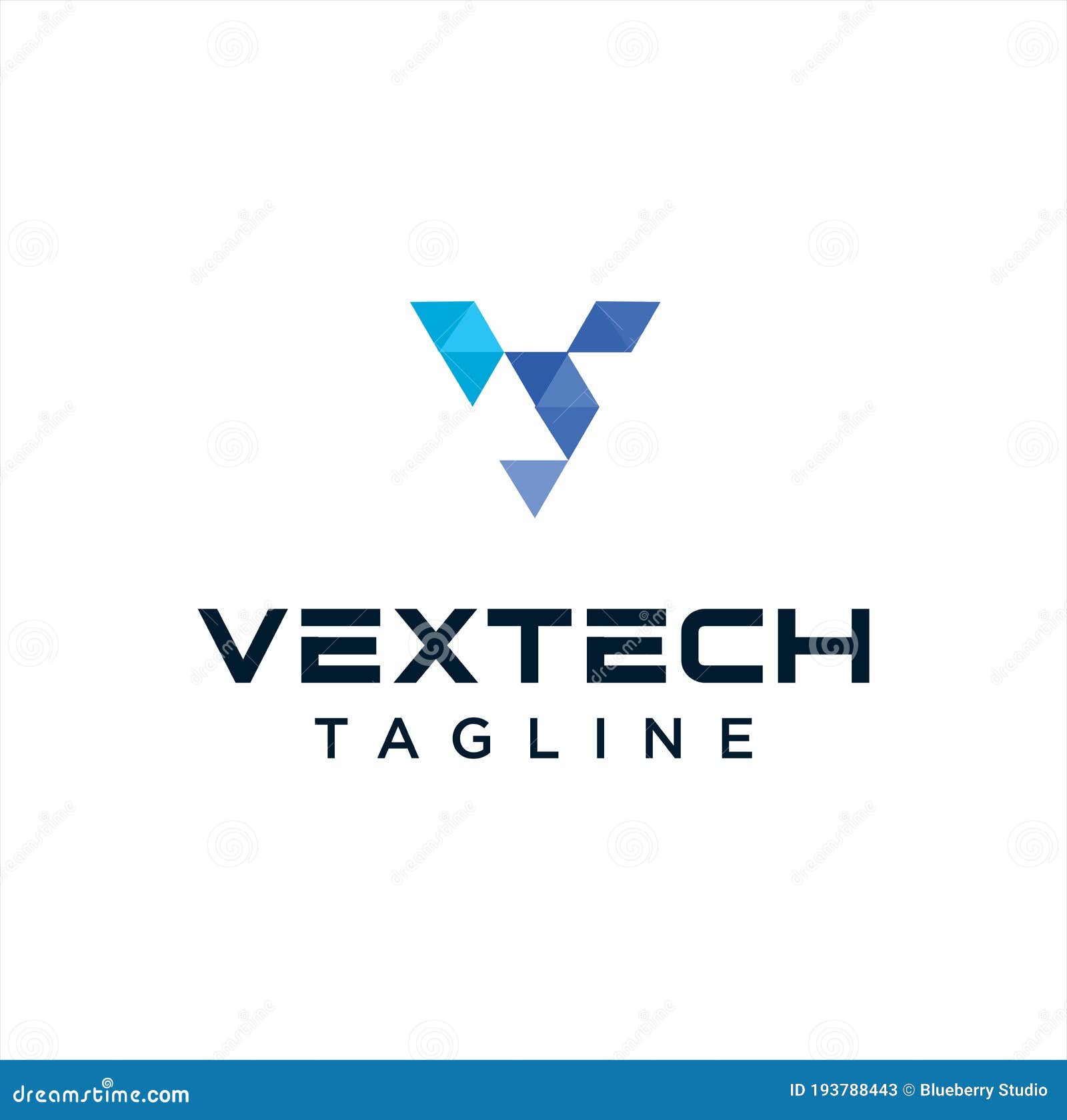 Abstract Letter V Tech Logo Polygon Colorful Design Vector Stock ...