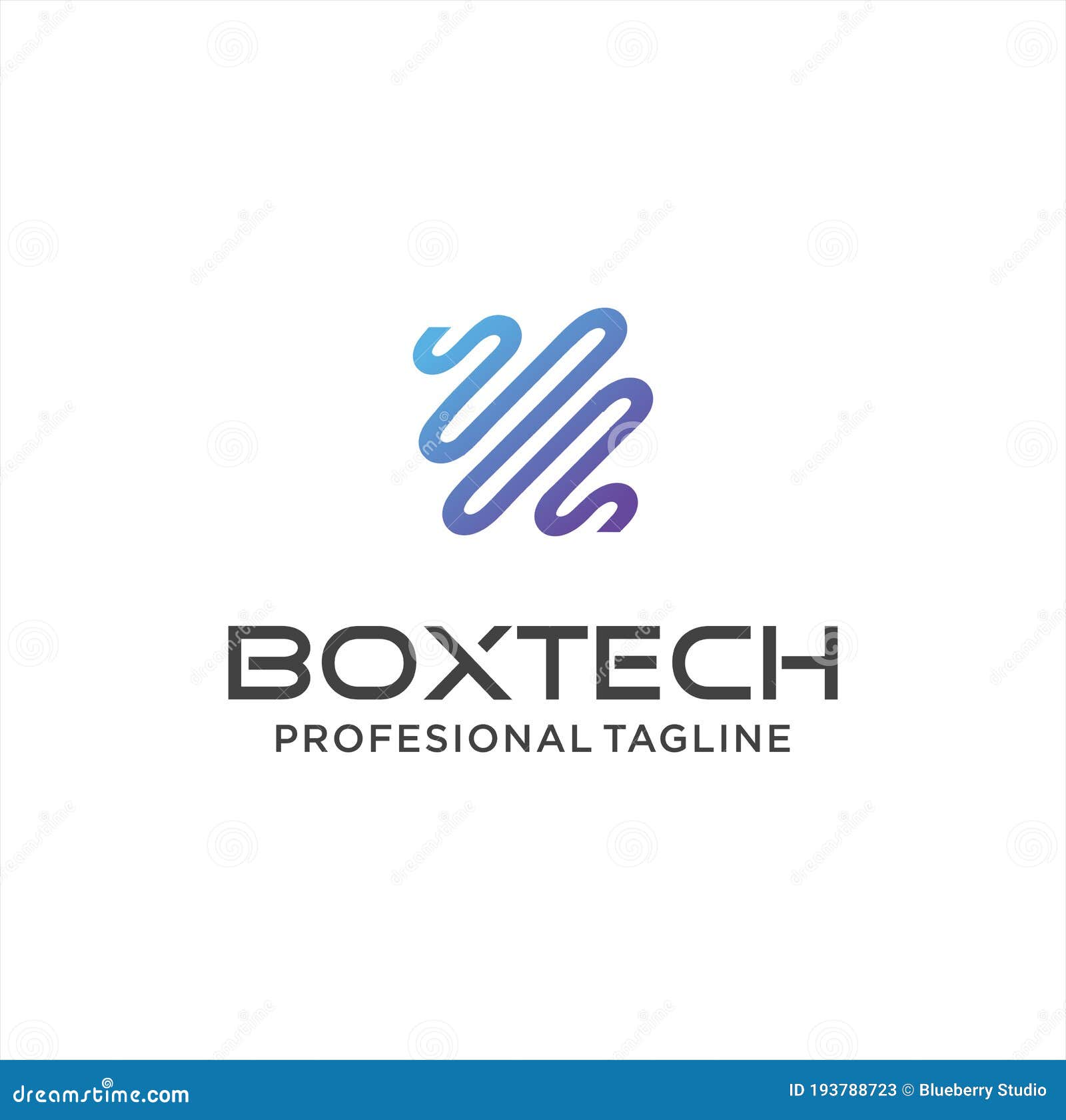 Abstract Box Tech Logo Line Art Design Colorful. Square Technology Logo ...