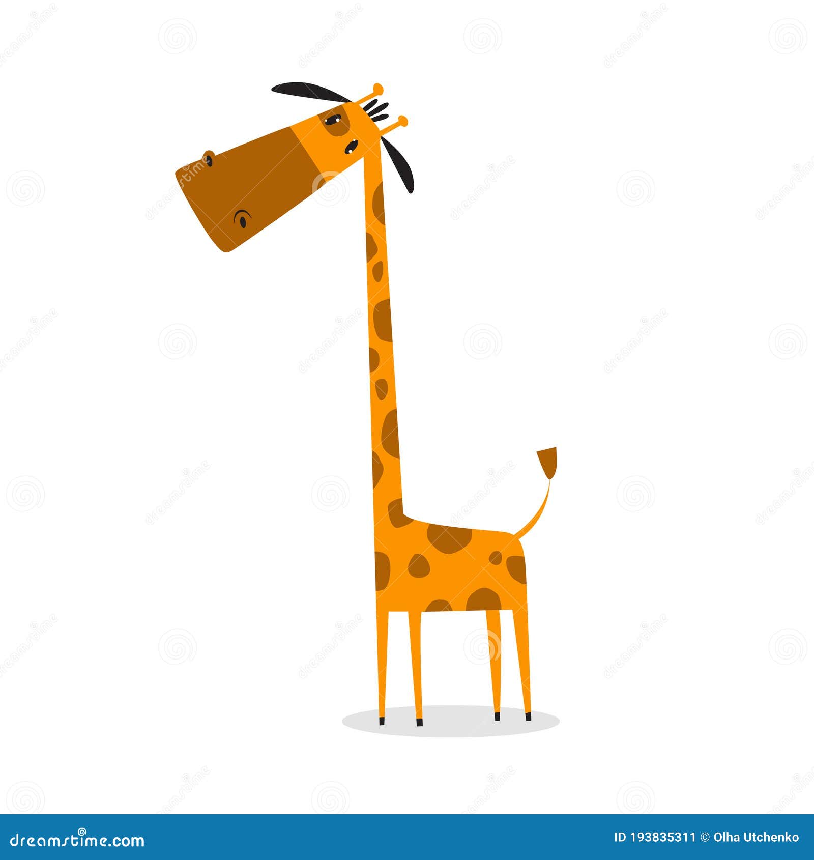 Print. Vector Cartoon Funny Giraffe. African Animal. Stock Vector ...