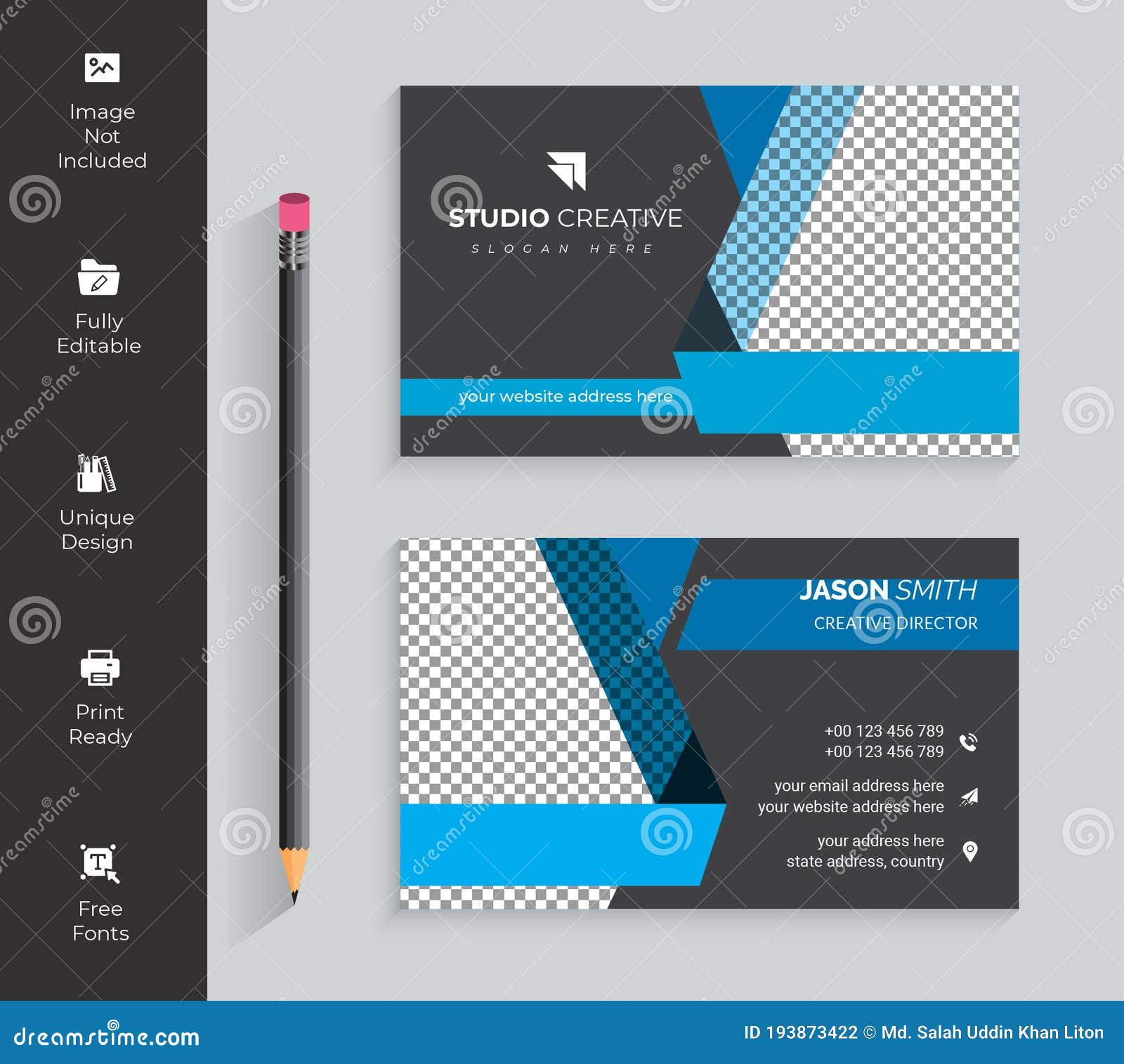 Modern Presentation Card with Company Logo. Vector Business Card ...