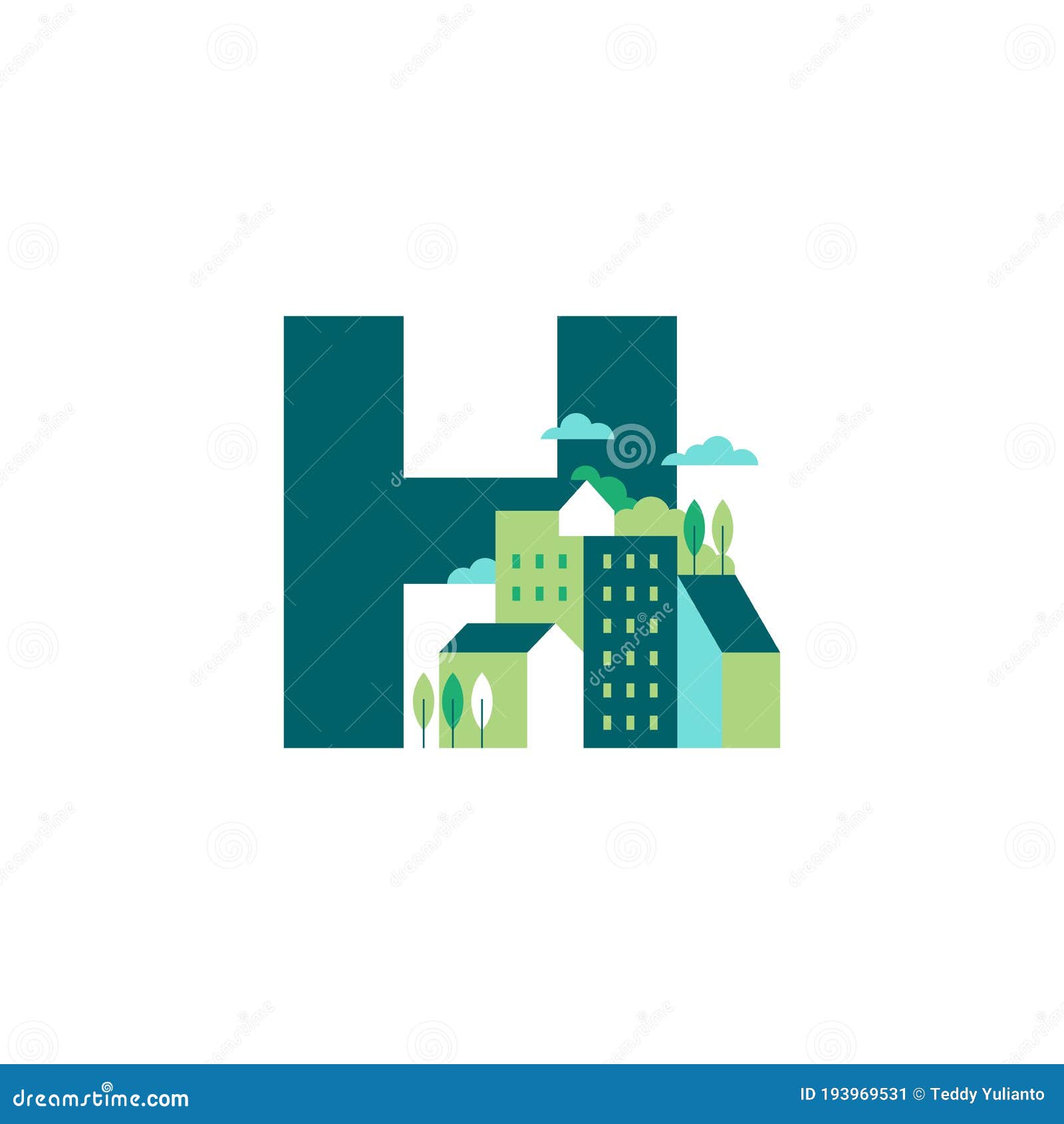 Modern Initial H Building Logo Stock Vector - Illustration of cityscape ...