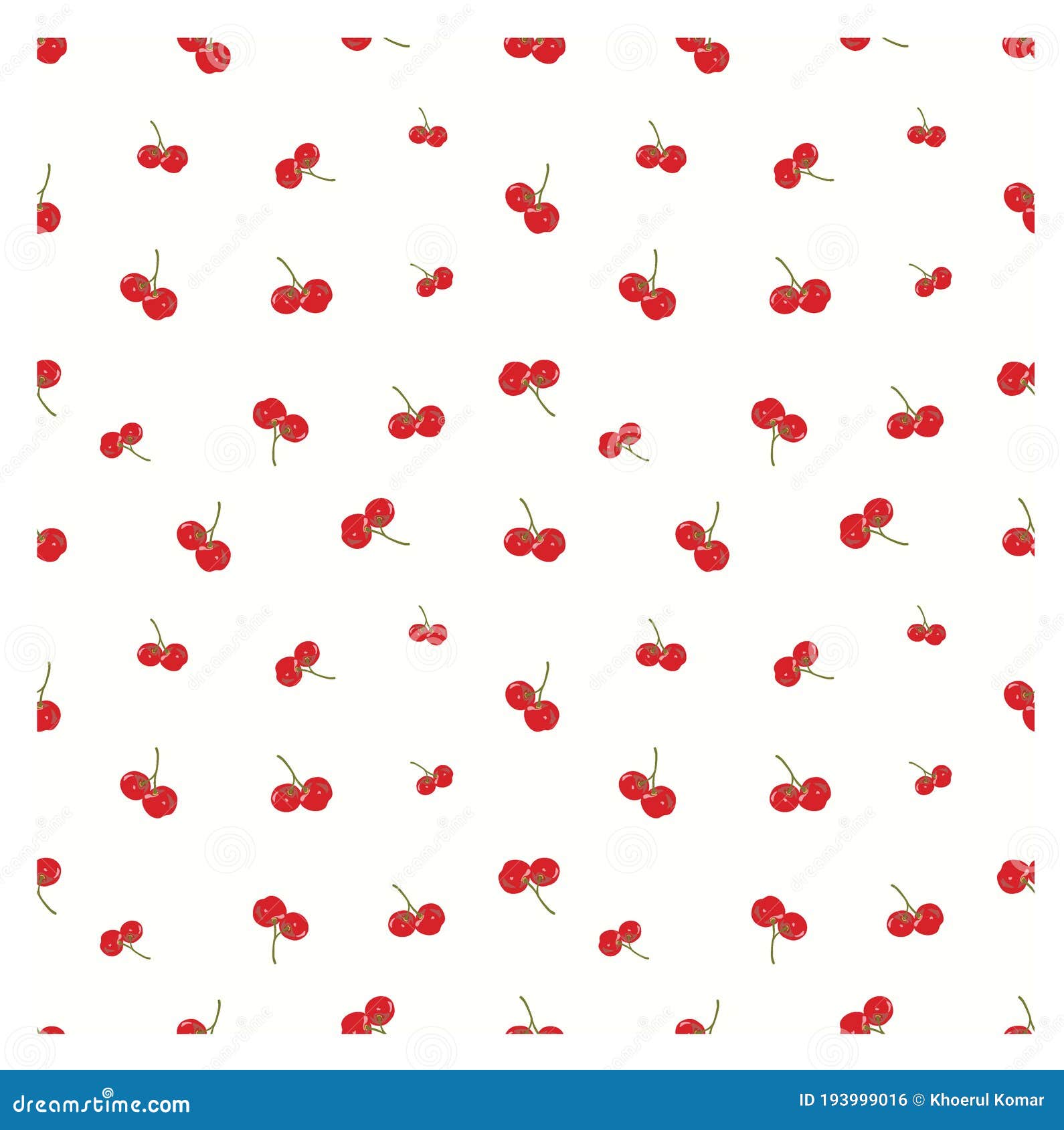 Pleasing Seamless Pattern with Red Cherries Stock Vector - Illustration ...