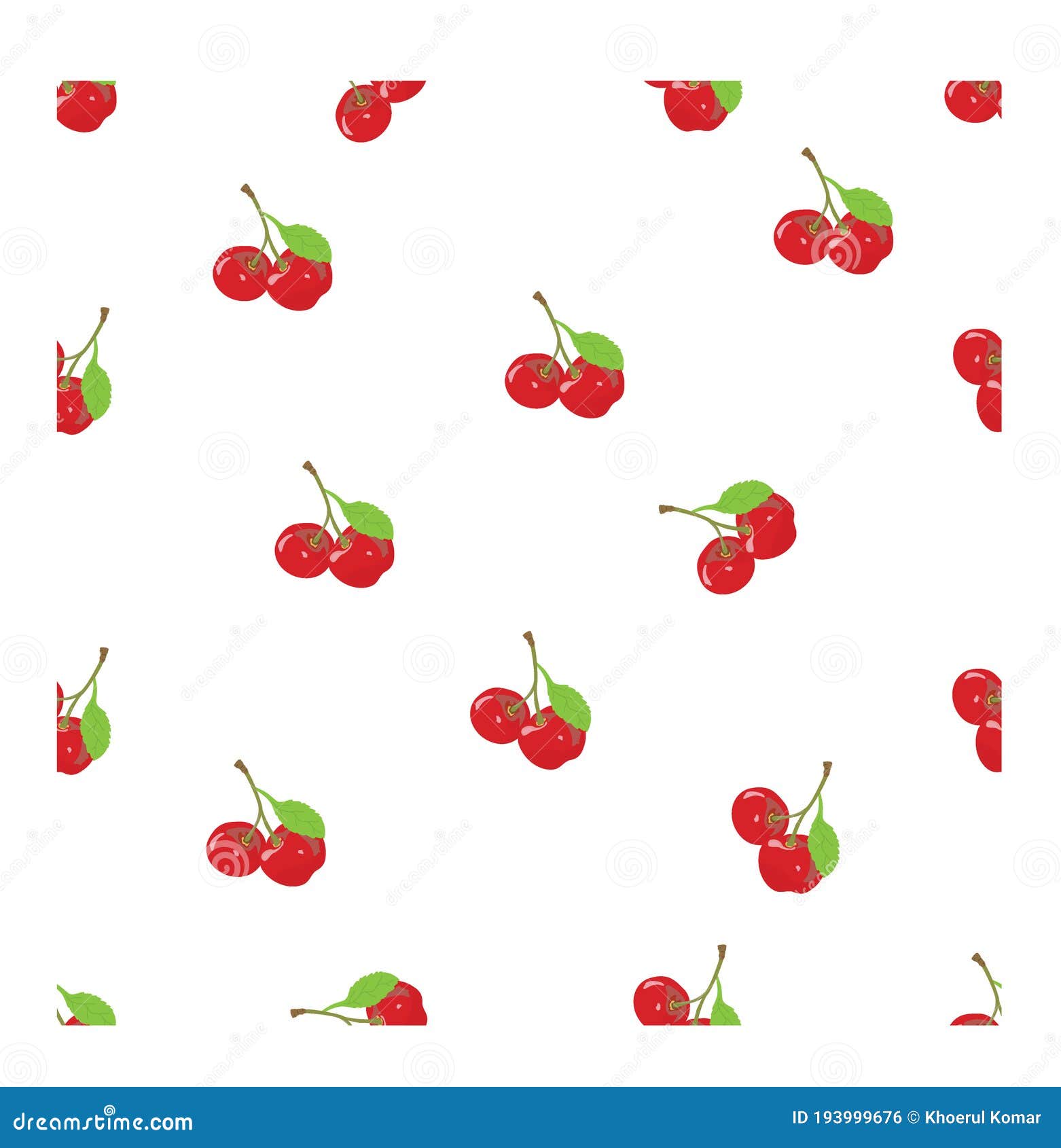 Red Cherry for Seamless Pattern Stock Vector - Illustration of seamless ...