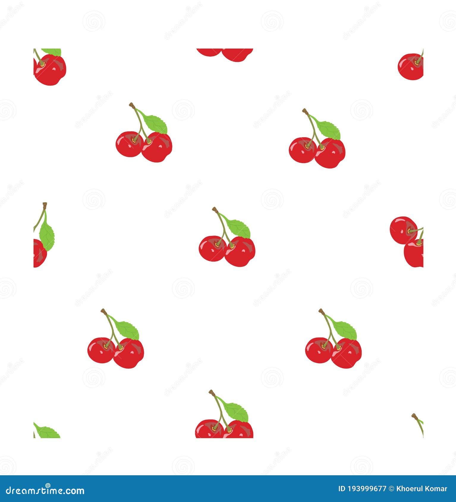 Red Cherry for Seamless Pattern Stock Vector - Illustration of juicy ...