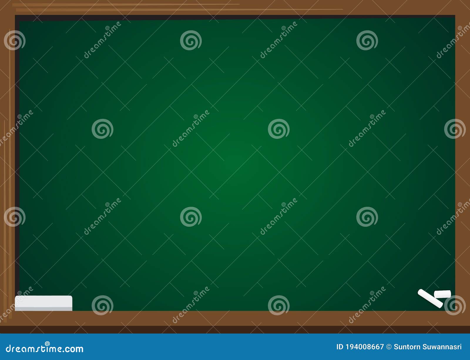 Vector Board Green Board with Chalk. Stock Illustration - Illustration ...