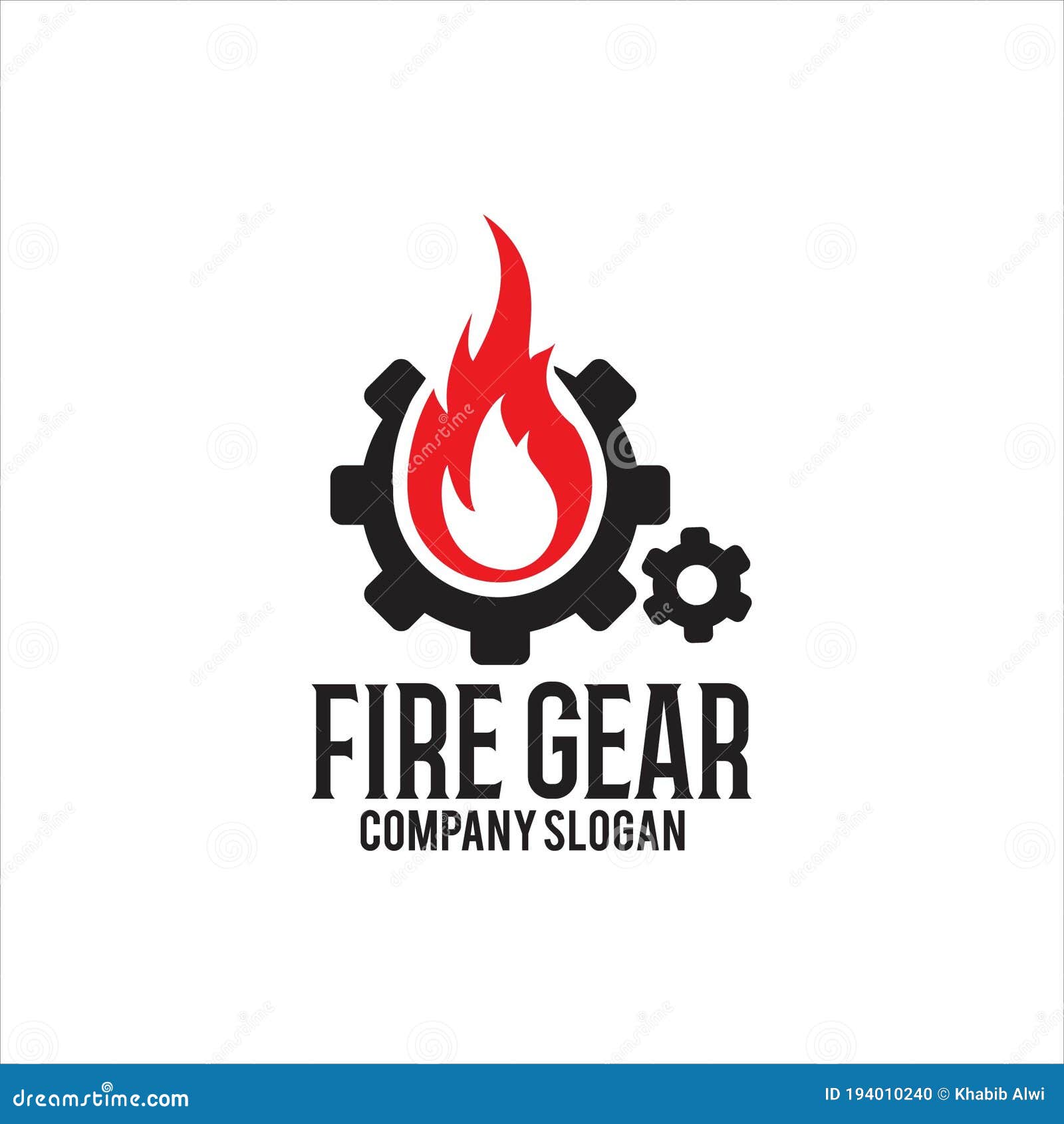 Fire Gear Exclusive Logo Design Inspiration Stock Vector - Illustration ...