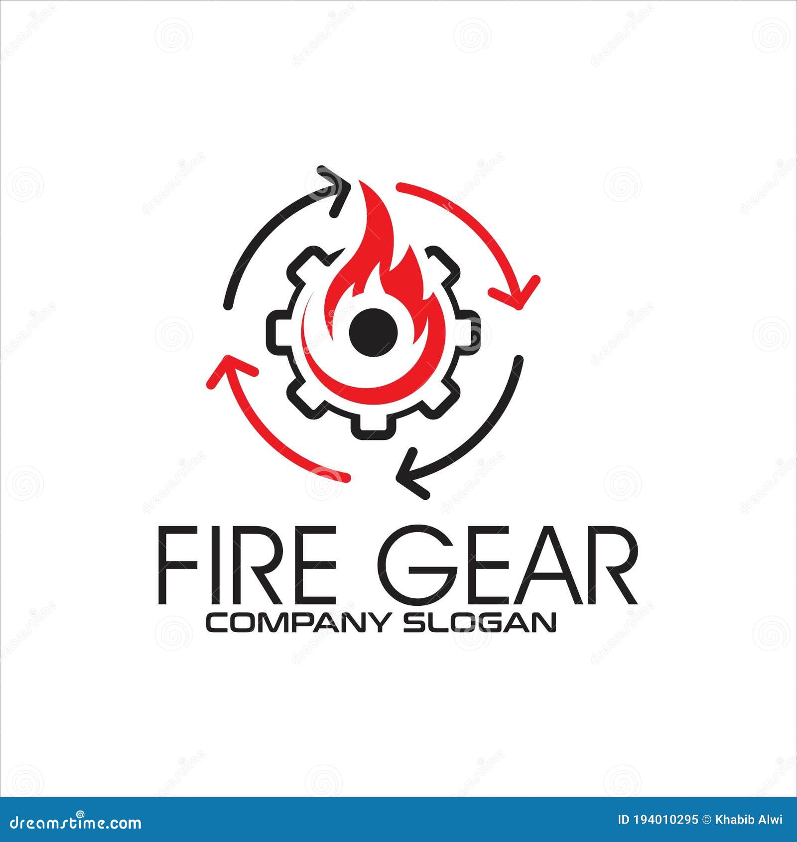 Fire Gear Exclusive Logo Design Inspiration Stock Vector - Illustration ...