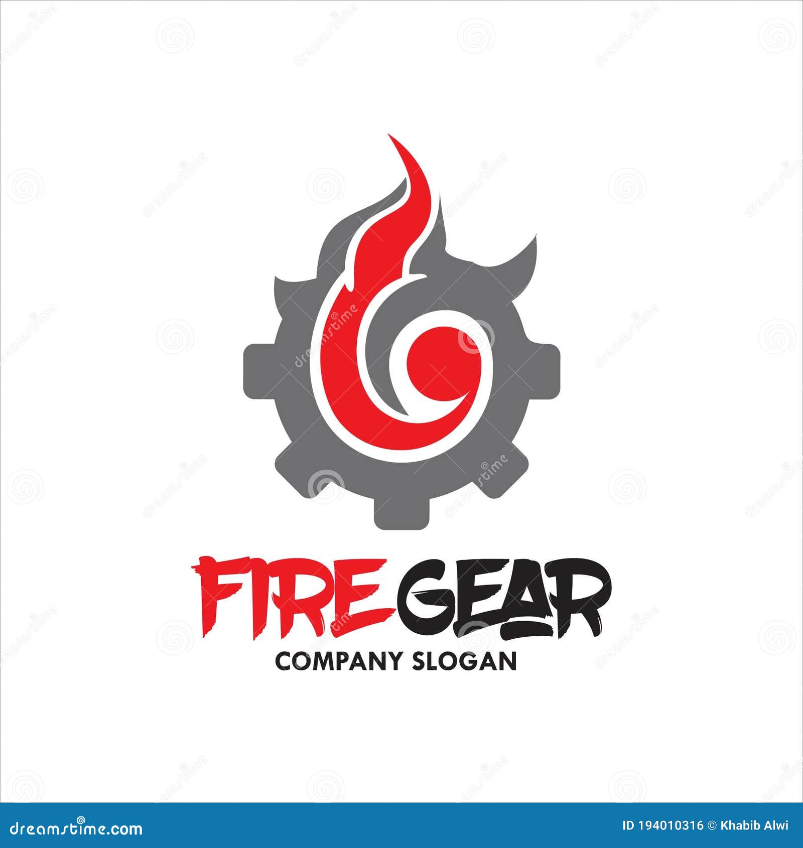 Fire Gear Exclusive Logo Design Inspiration Stock Vector - Illustration ...