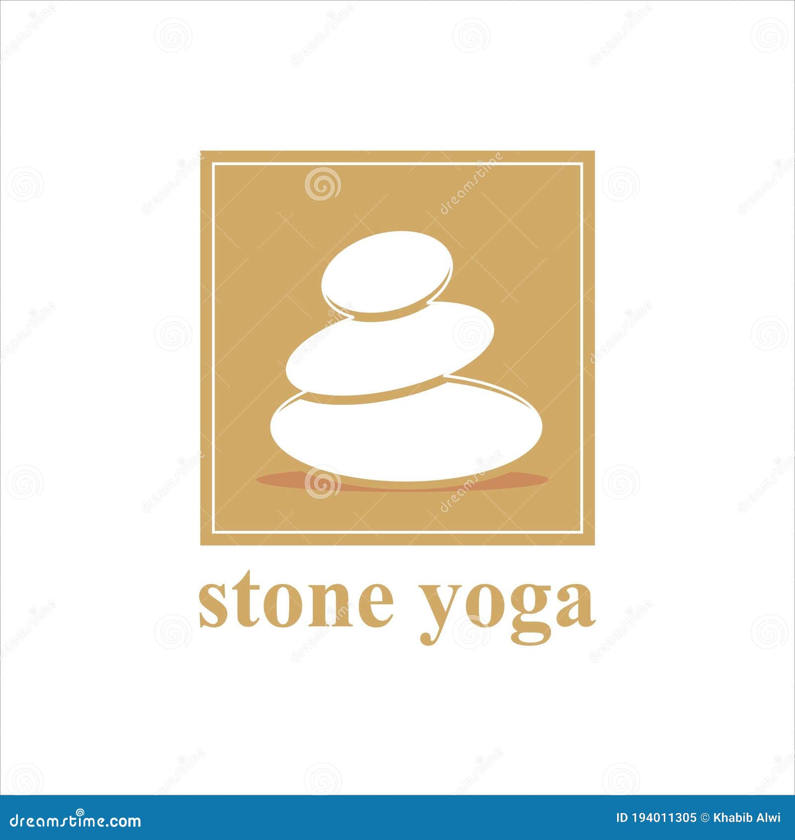 Stone Yoga Exclusive Logo Design Inspiration Exelent Stock Vector ...