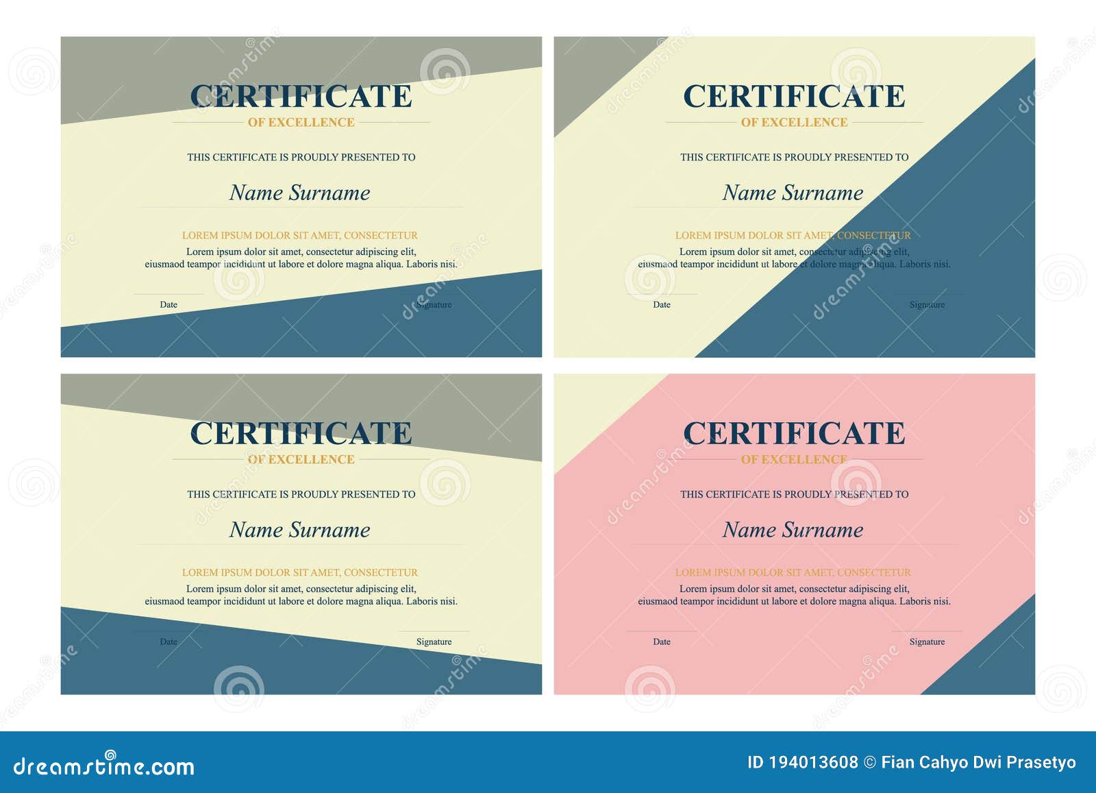 Business Card Template with Color Concept Modern Geometric Card Stock ...