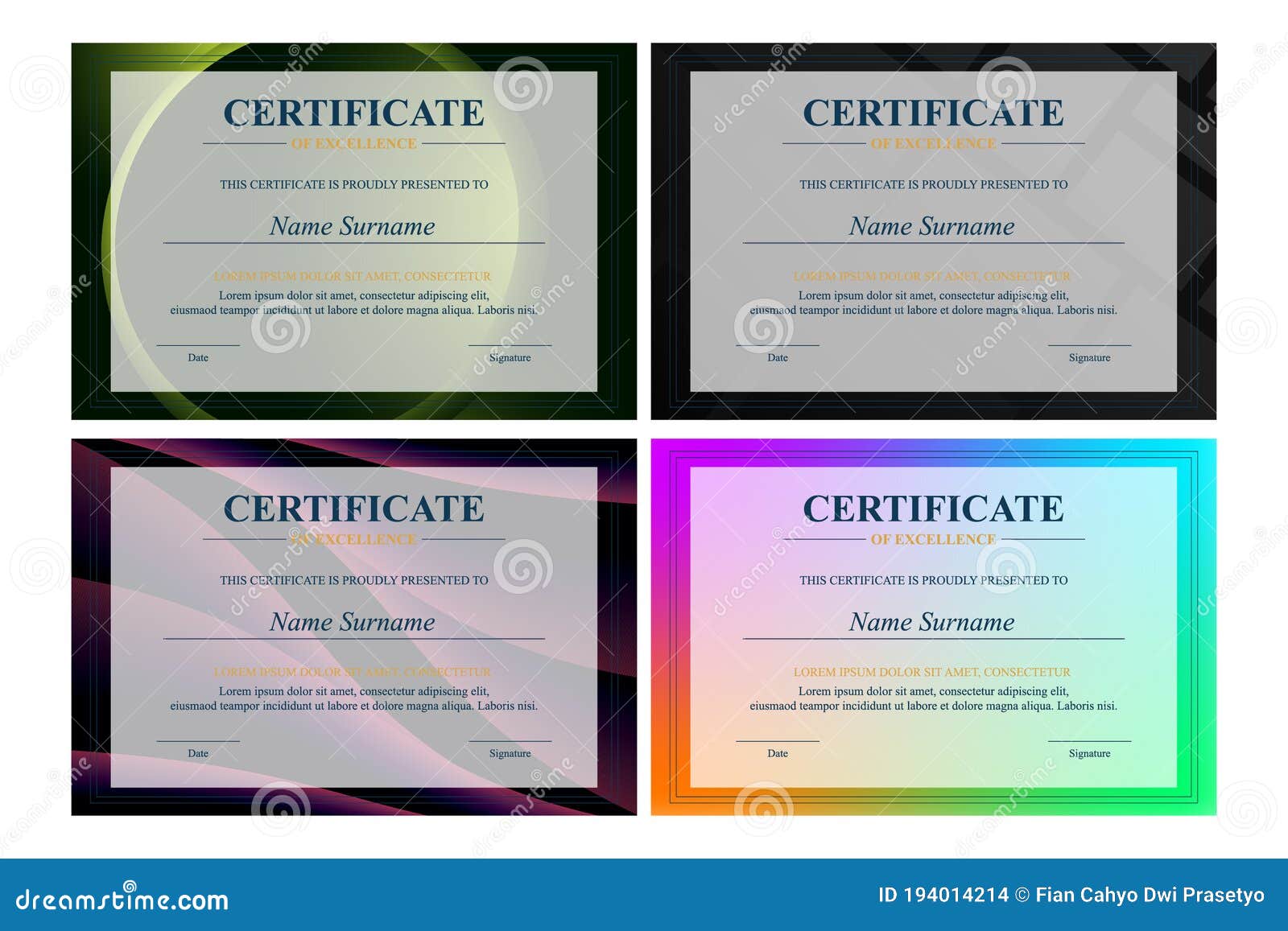 Business Card Template with Color Concept Modern Geometric Card Stock ...