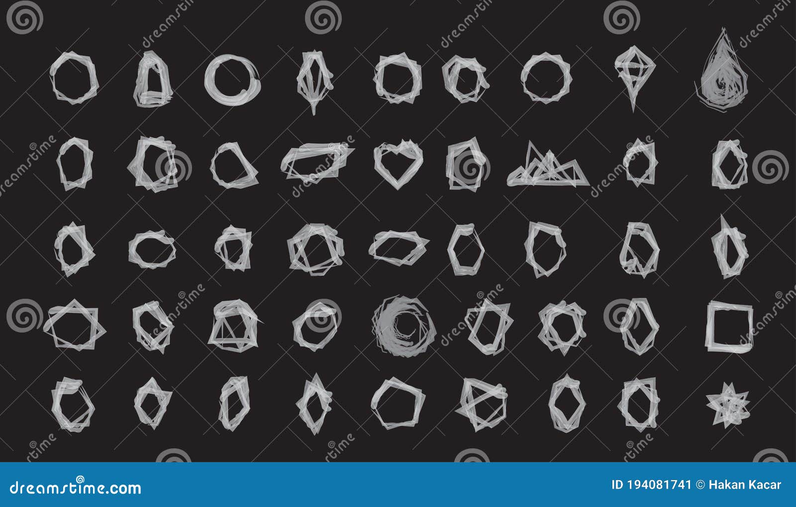 Smoke Geometric Frames Collection. Stock Vector - Illustration of ...