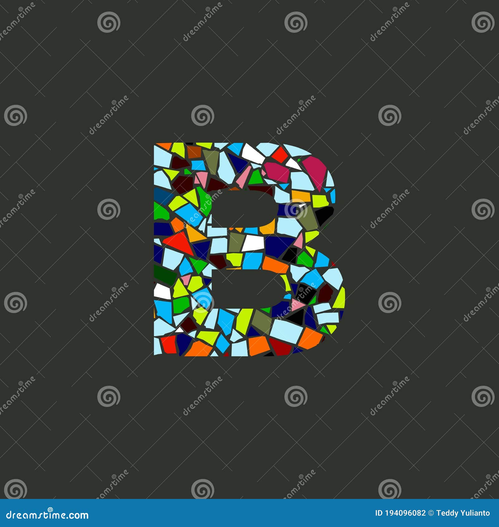 Colorful and Unique Mosaic Initial B Logo Stock Vector - Illustration ...