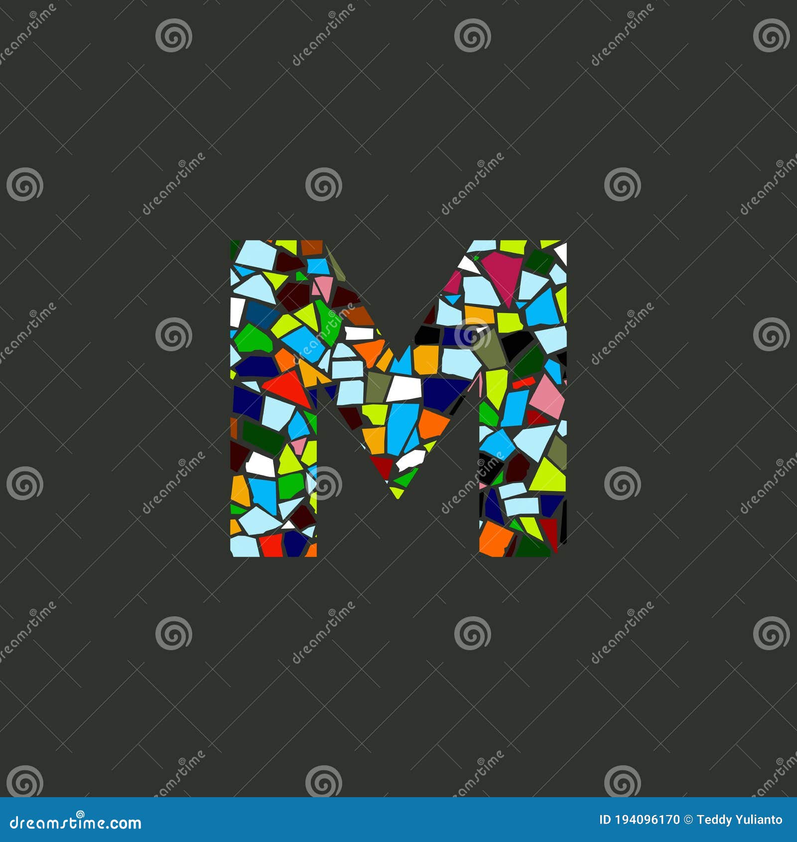 Colorful and Unique Mosaic Initial M Logo Stock Vector - Illustration ...