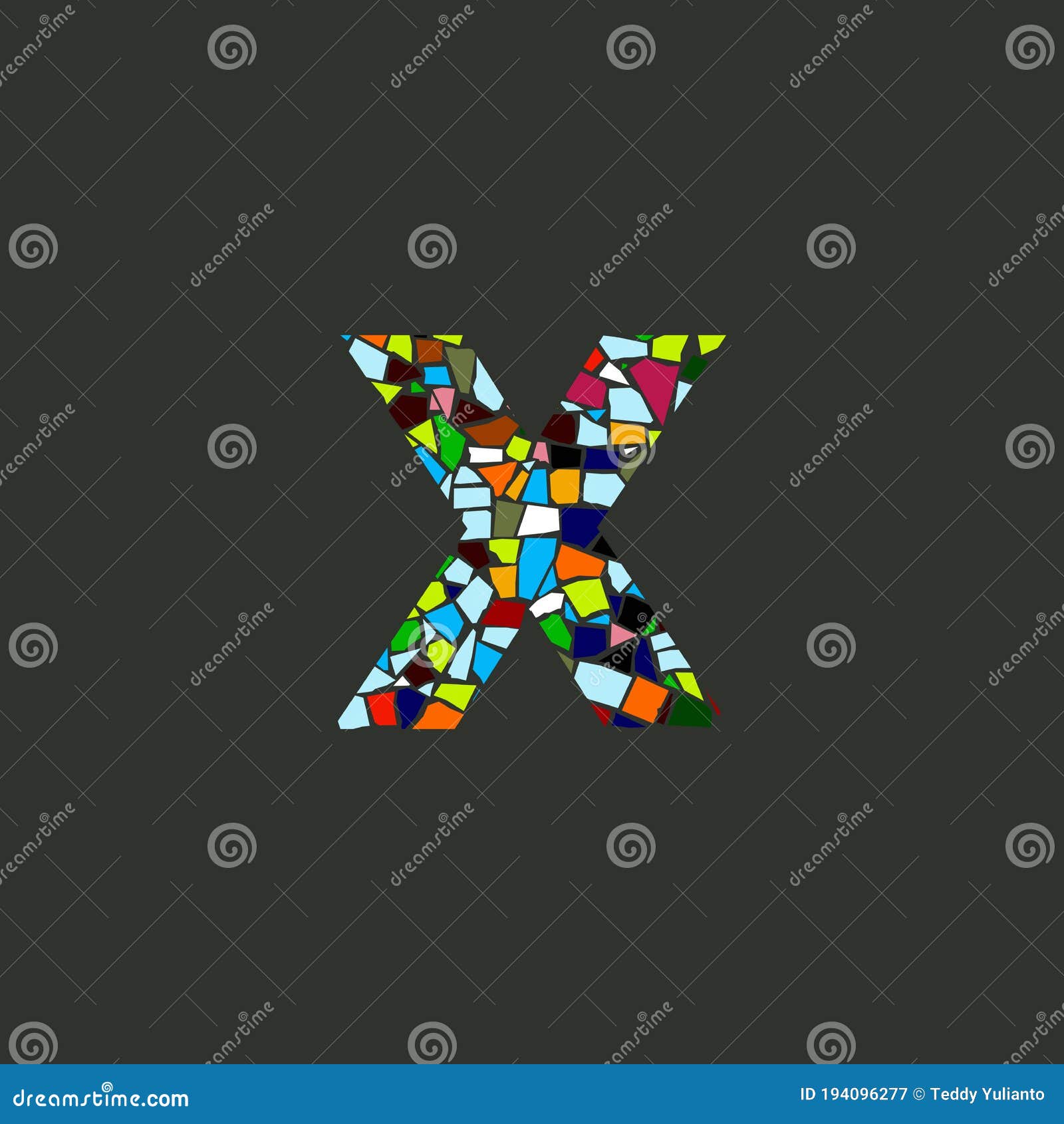 Colorful and Unique Mosaic Initial X Logo Stock Vector - Illustration ...