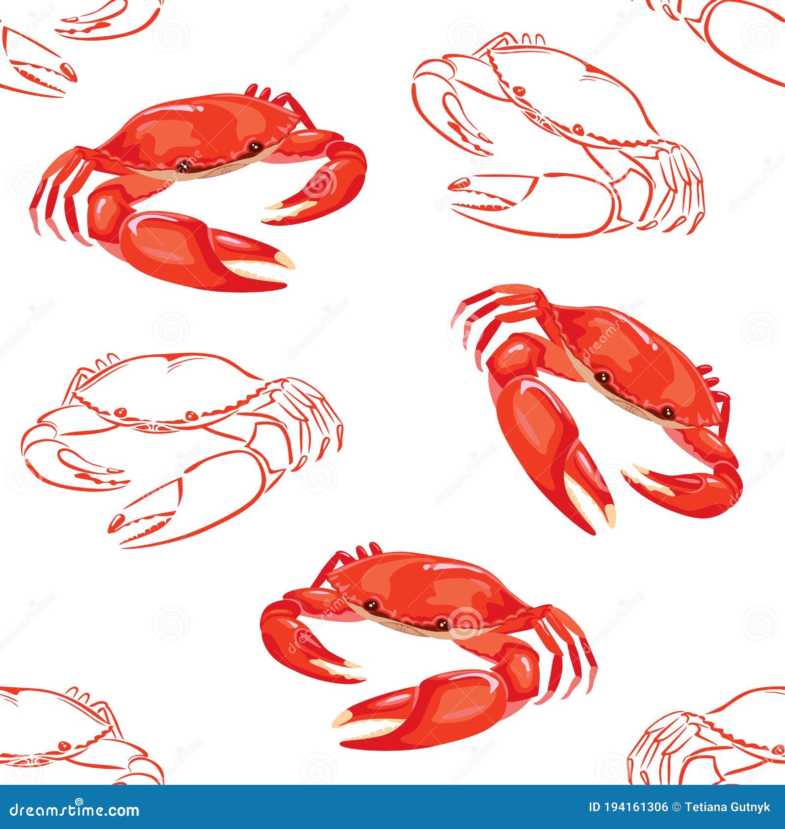 Crabs Vector Set Pattern | CartoonDealer.com #86594107
