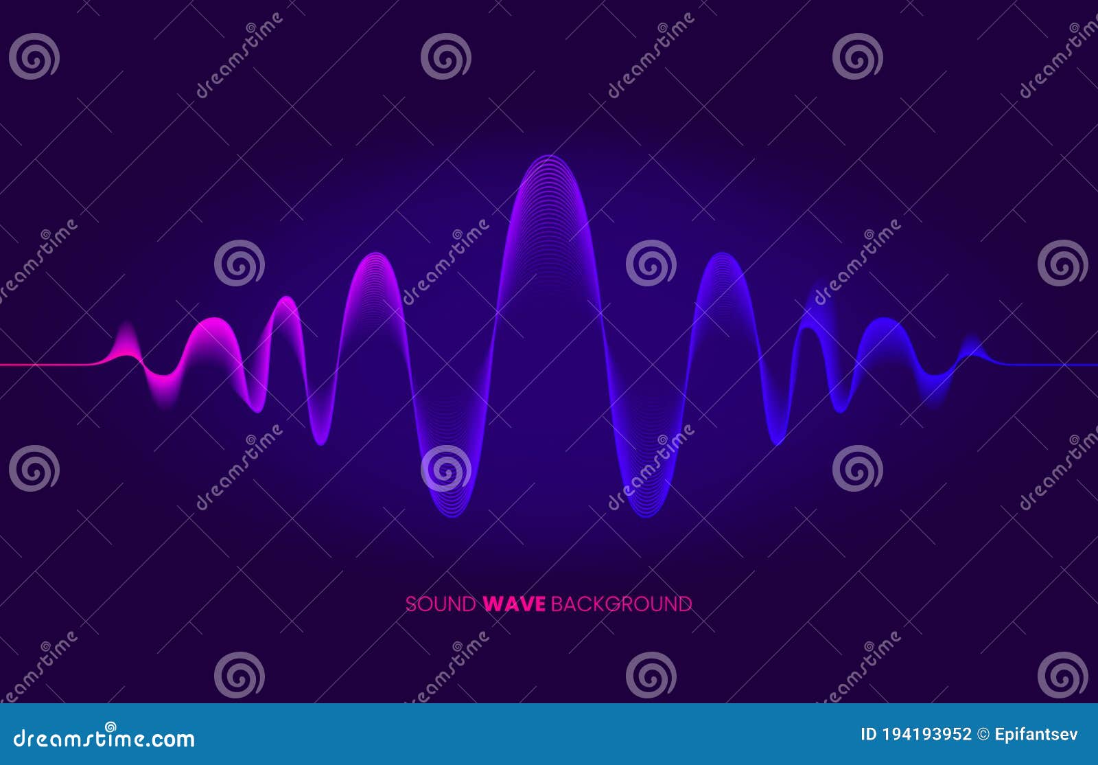 Vector Sound Wave Background. Voice and Sound Recognition Concept Stock ...