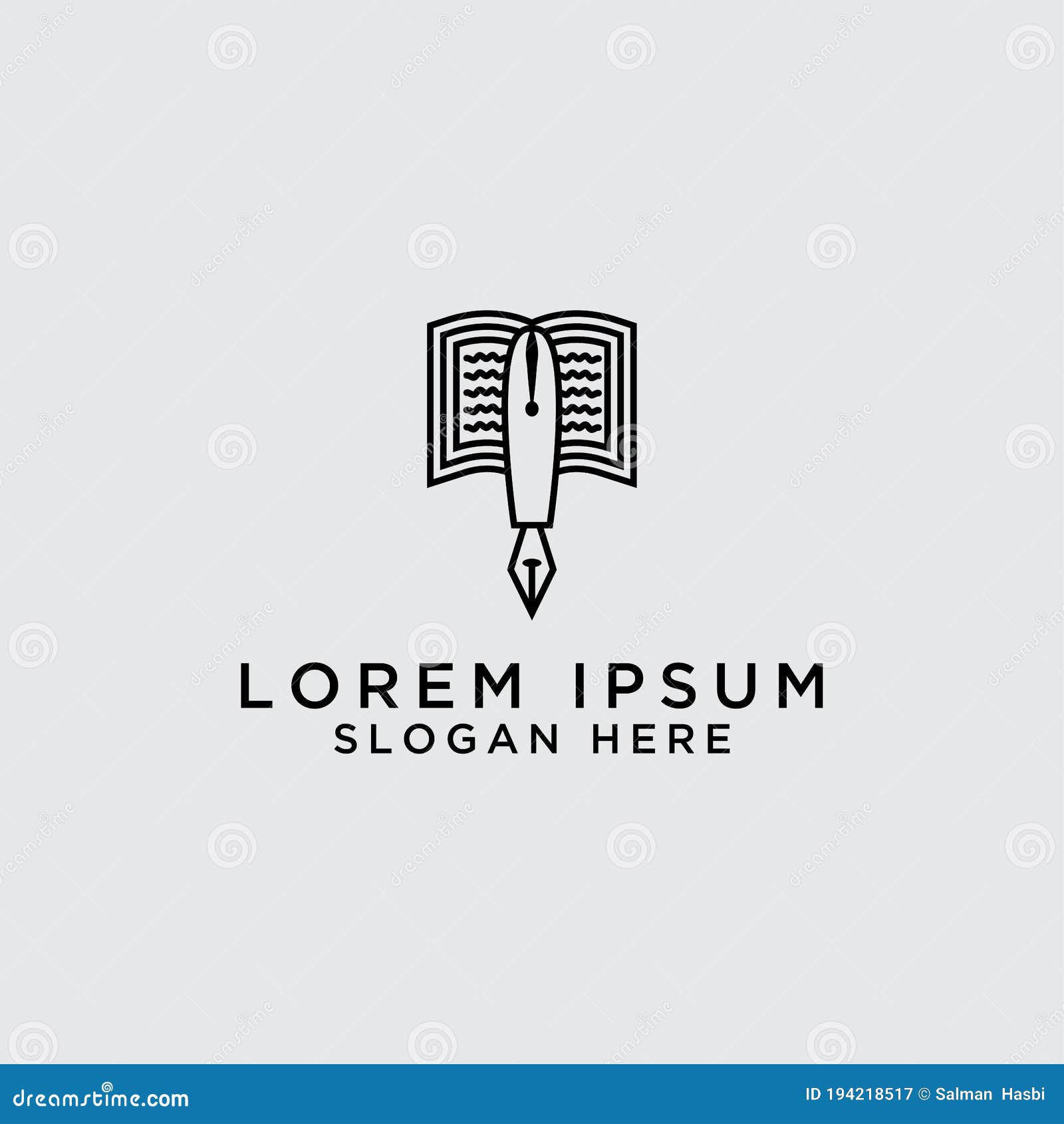 Logo Design Book and Pen Icon Vector. Stock Vector - Illustration of ...