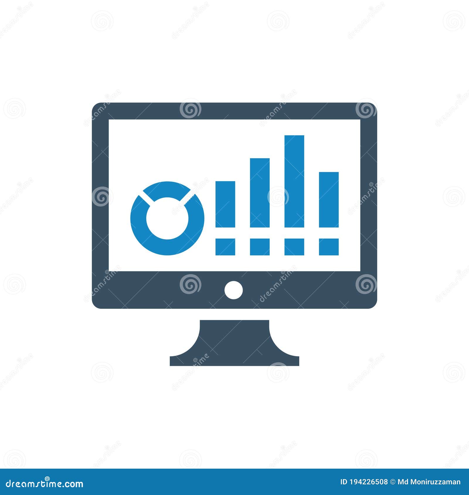 Monitoring Report Icon Blue Vector Illustration Stock Vector ...