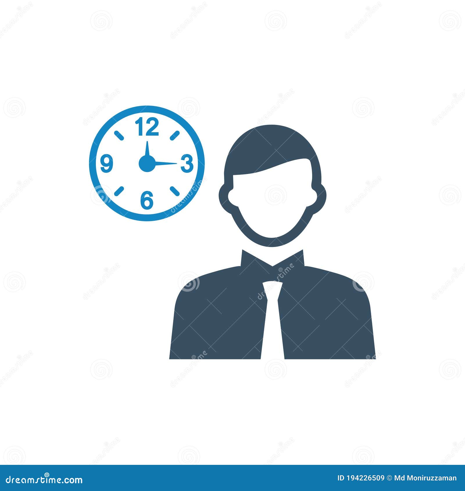 Time Management Icon Blue Vector Illustration Stock Vector ...