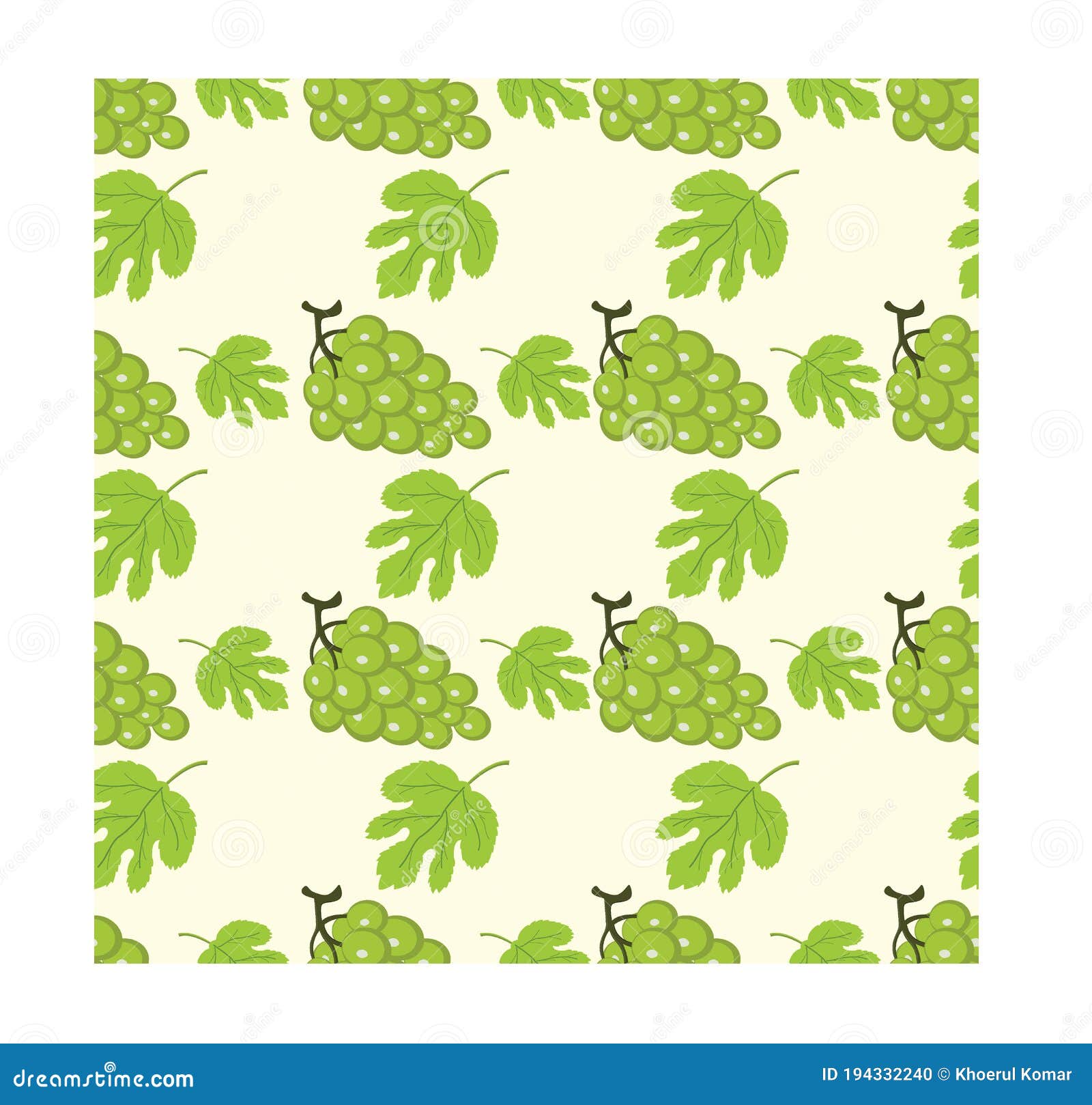 Seamless Pattern with Grape Leaf Stock Vector - Illustration of leaf ...