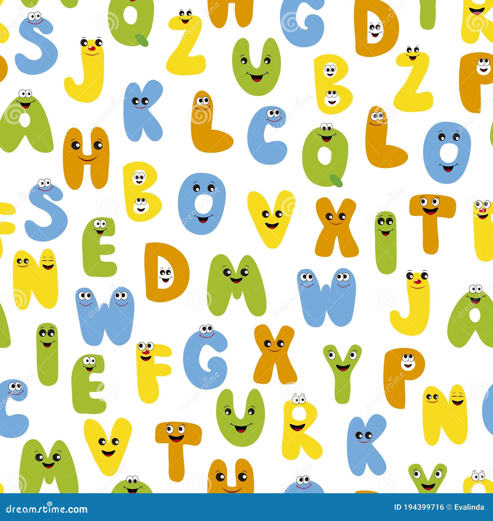 Alphabet seamless pattern. stock illustration. Illustration of colorful ...