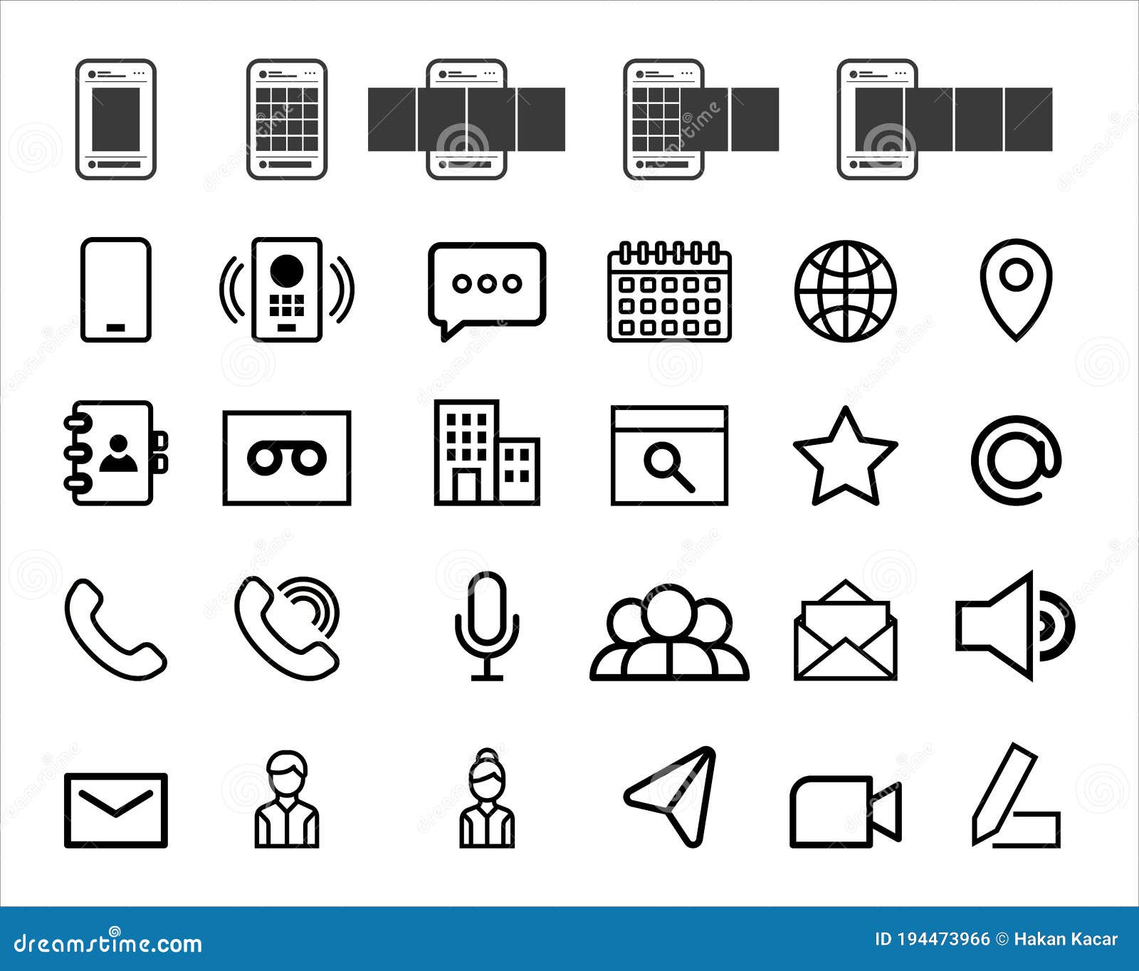 Web Icons Set. User Interface Symbols, Glitch Style. GUI Elements ...