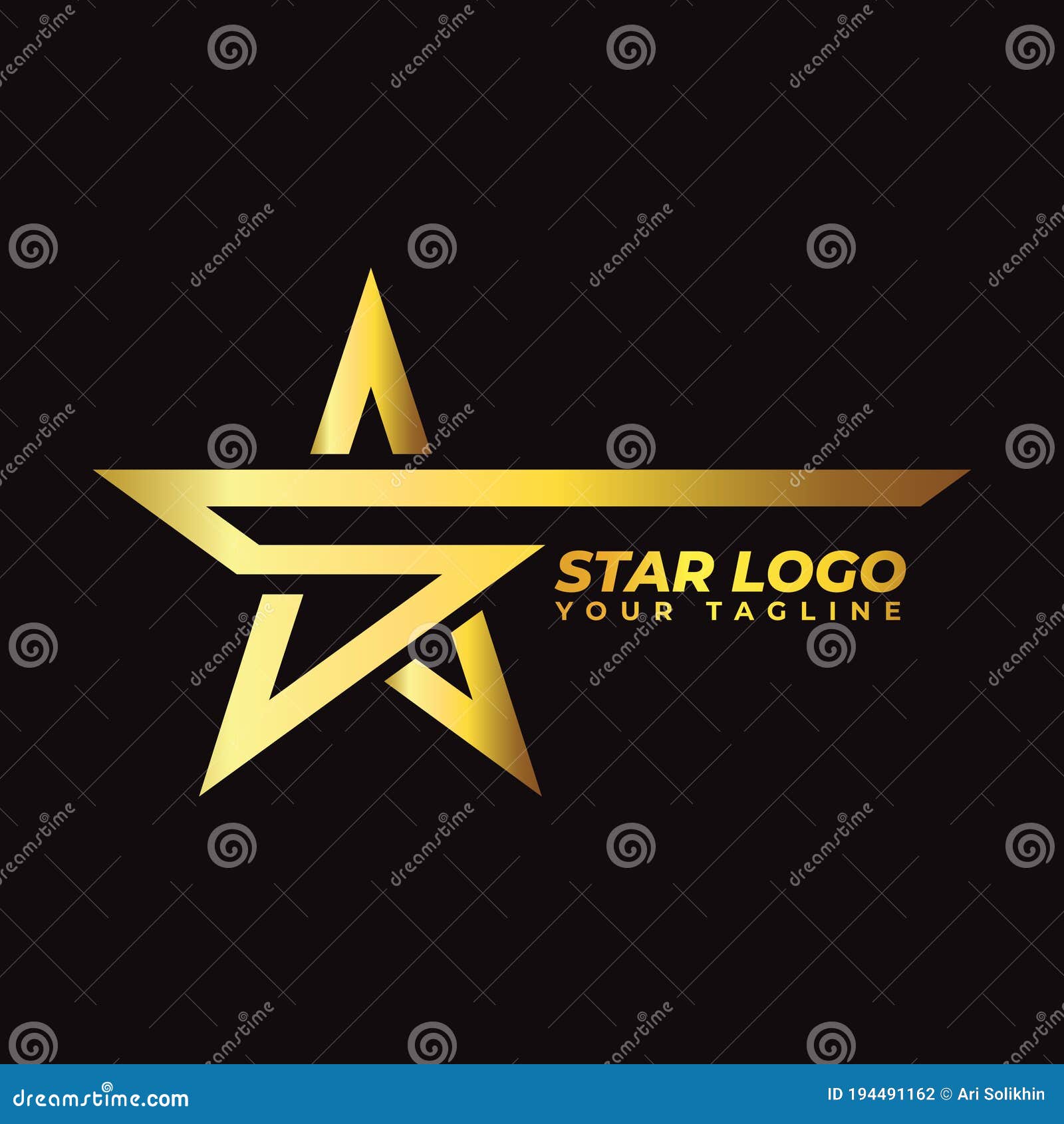 Modern Gold Star Logo in Elegant Style Stock Vector - Illustration of ...