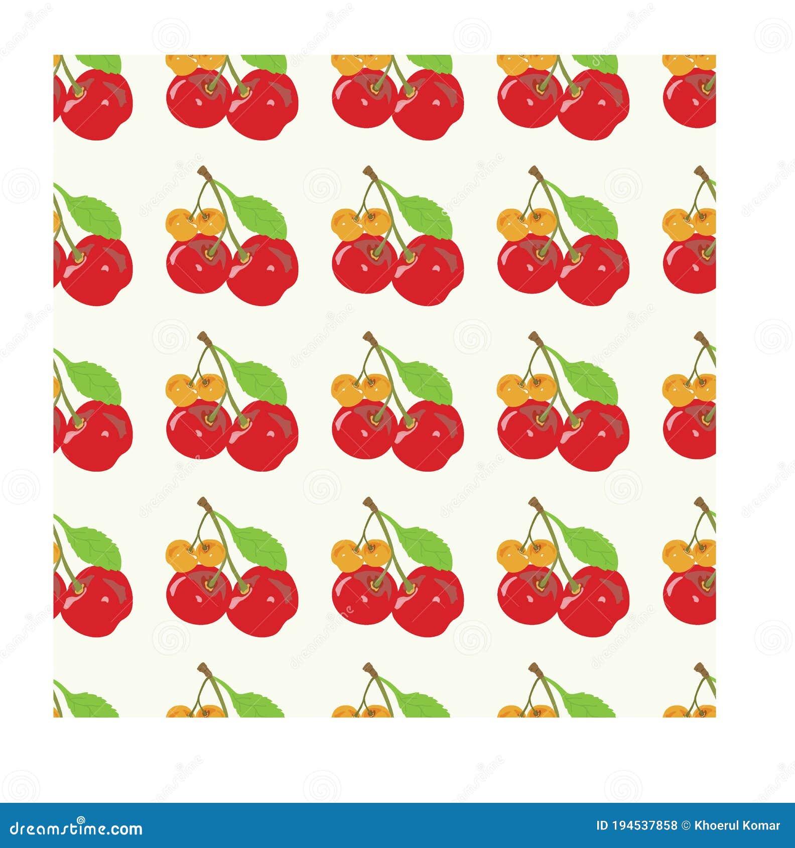 Fun Days with Cherry Pattern Stock Vector - Illustration of berry ...