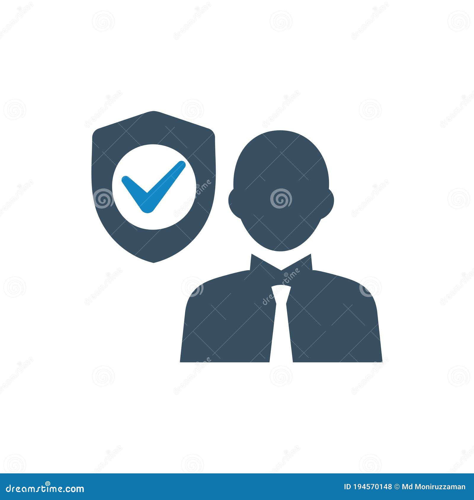 Employee Protection Secure Icon Vector Illustration Stock Vector ...