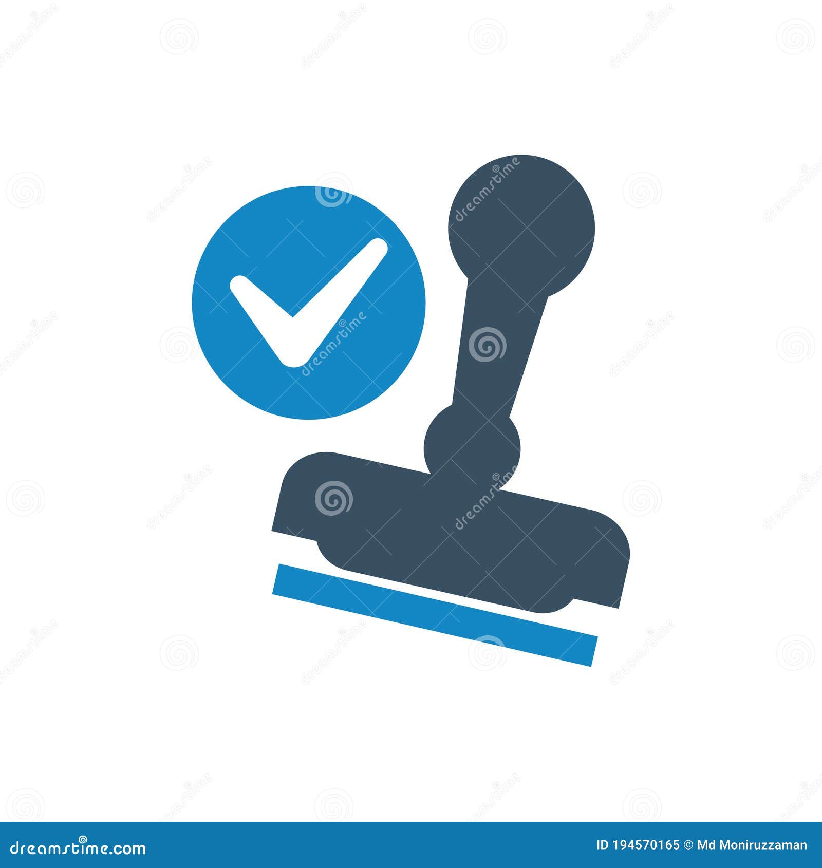 Approved Stamp Pad Icon Postage Vector Illustration Stock Vector ...