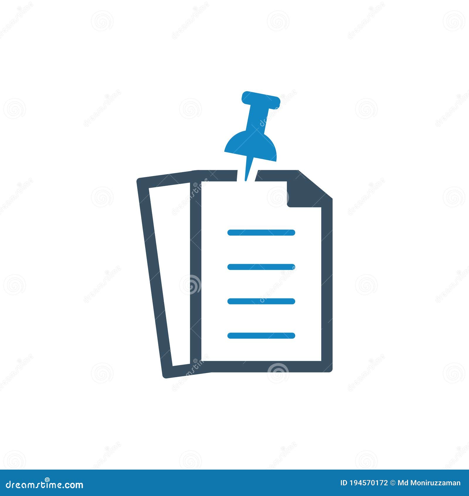 Document Pin Paper File Location Icon Vector Illustration Stock Vector ...