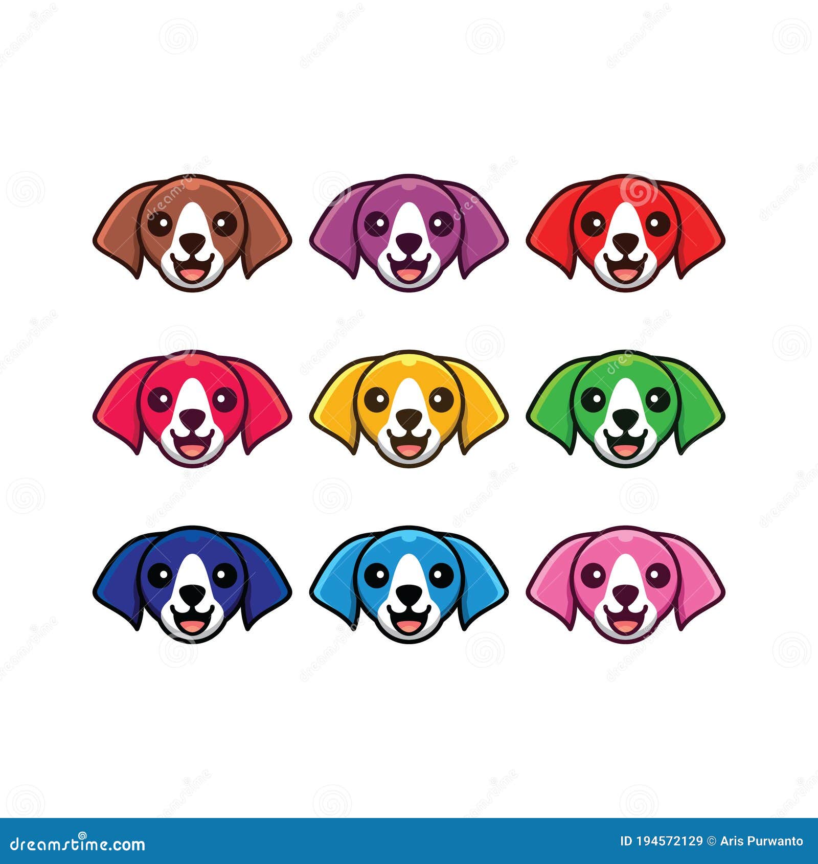 Full Color Cartoon Cute Dog Stock Vector - Illustration of character ...