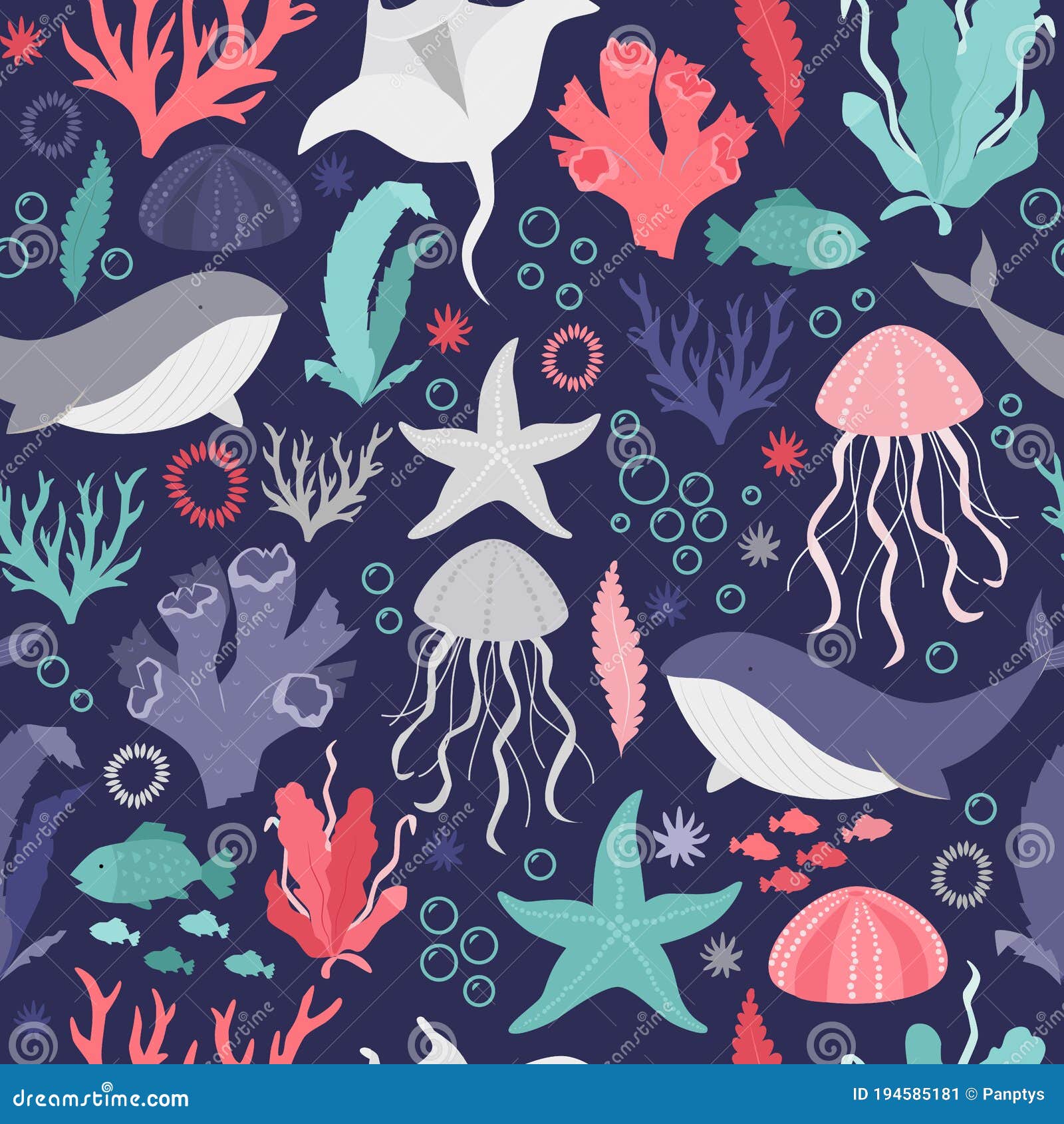 Pattern Design for Kids - Under the Sea. Seamless Pattern.Â Â Â Stock ...