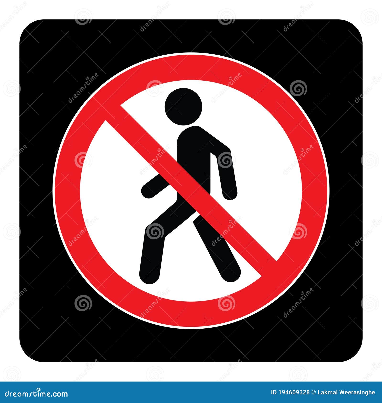The No Entry Icon. Disallowed And Danger, Warning Symbol. Flat Cartoon ...