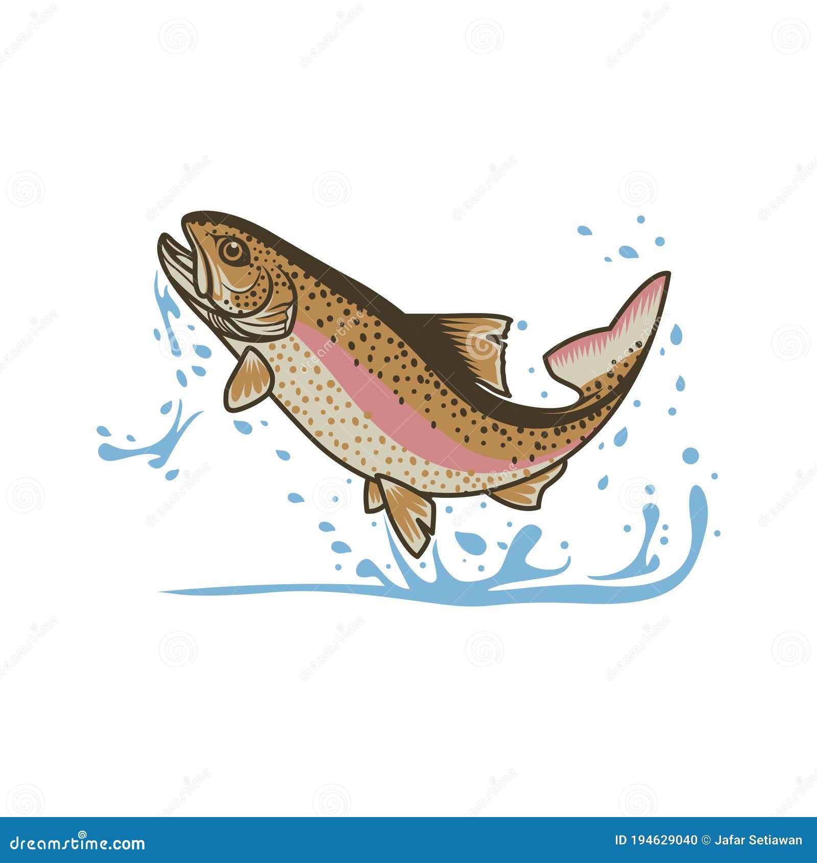 Illustration Rainbow Trout Fish Making Splash Stock Illustration ...