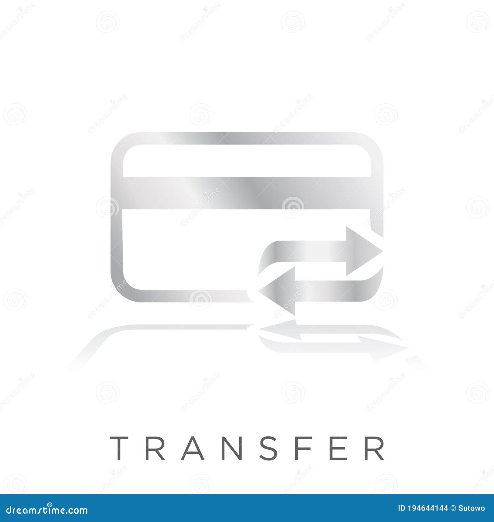 Transfer Reflected Metal Icon. Credit Card Bronze Gradient with ...